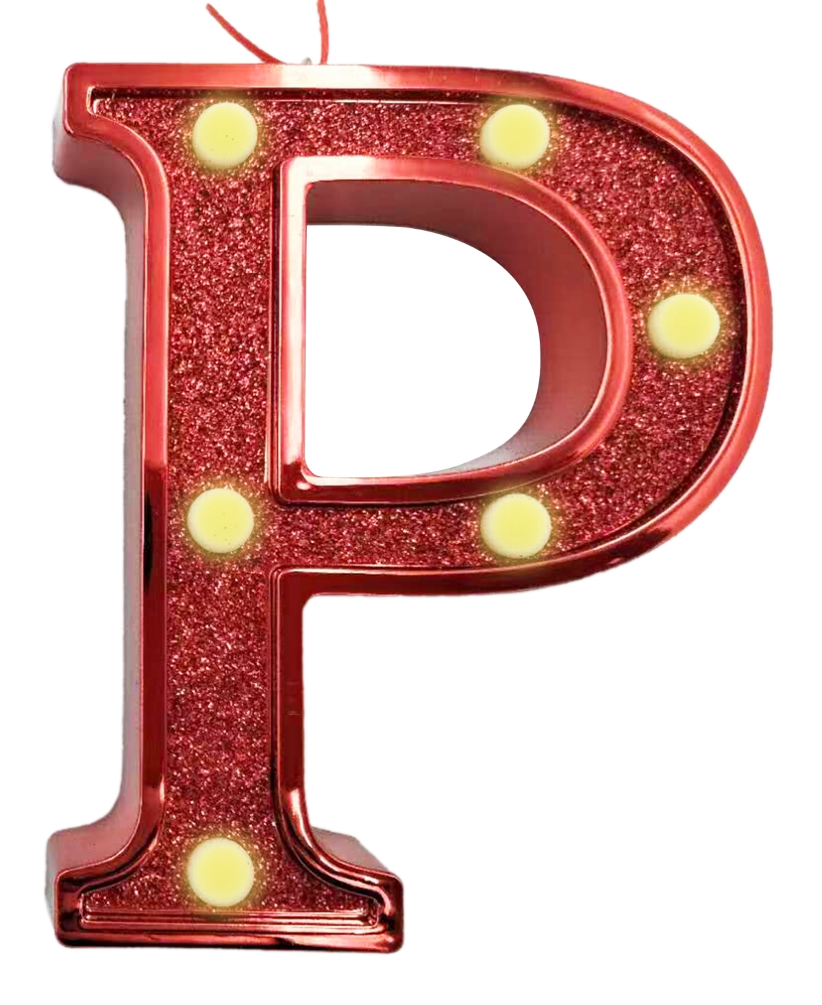 Click here for Ganz Light Up Initial Red Glitter Ornament - P prices