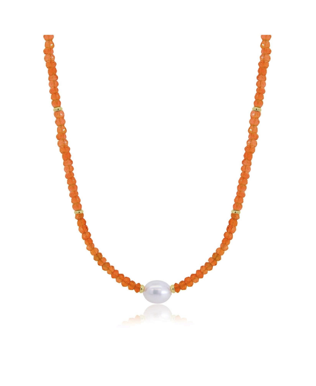 Click here for The Lovery Carnelian Bead Pearl Necklace 14K Gold... prices
