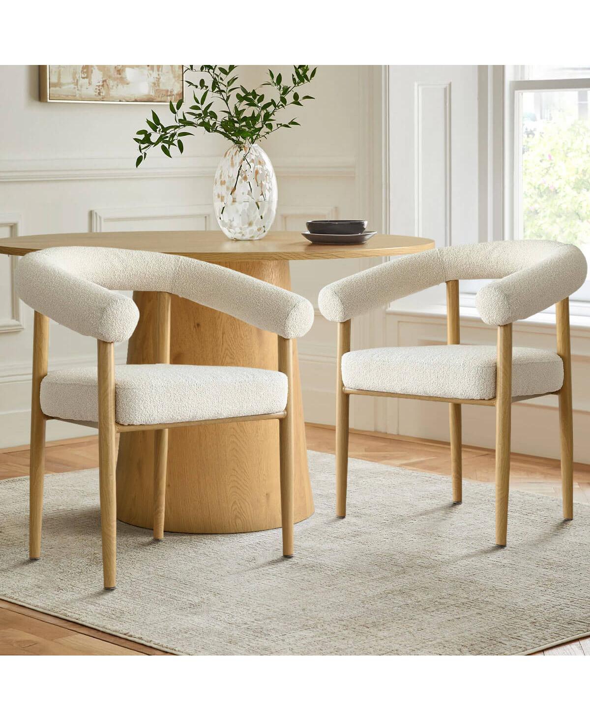 Click here for Maison Boucle Dining Chairs Set of 2  Wood-Look Me... prices