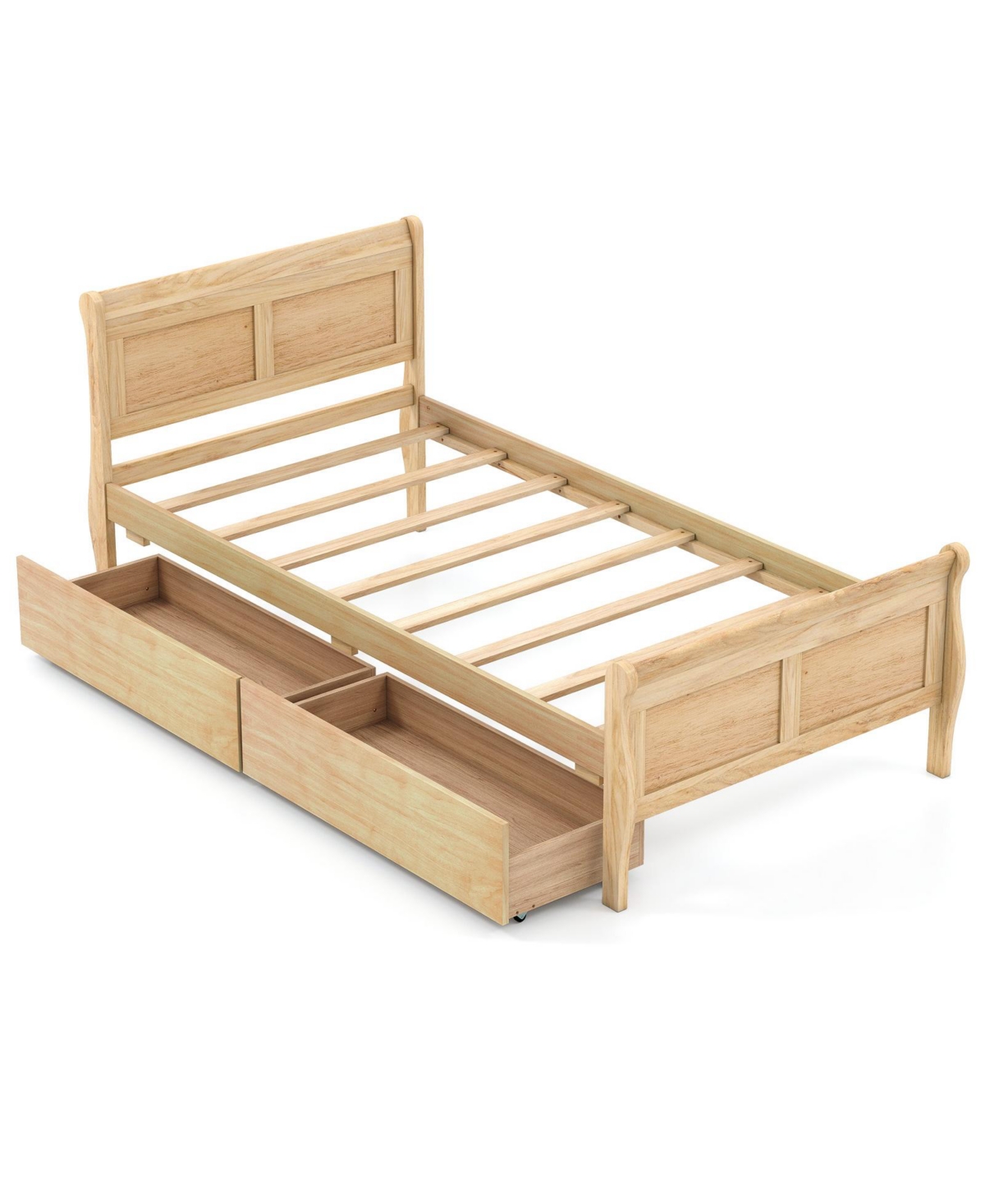 Click here for Slickblue Wood Sleigh Bed with Storage Drawers  Pl... prices