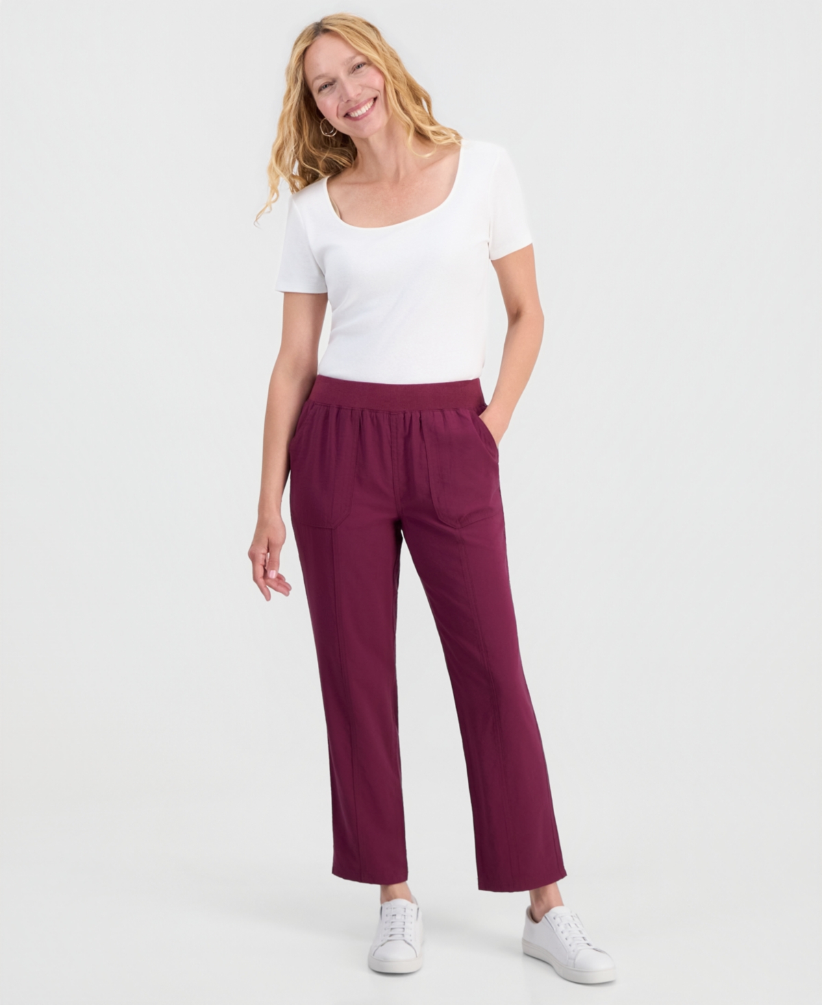 Click here for Style & Co Womens Mid-Rise Pull On Straight-Leg An... prices
