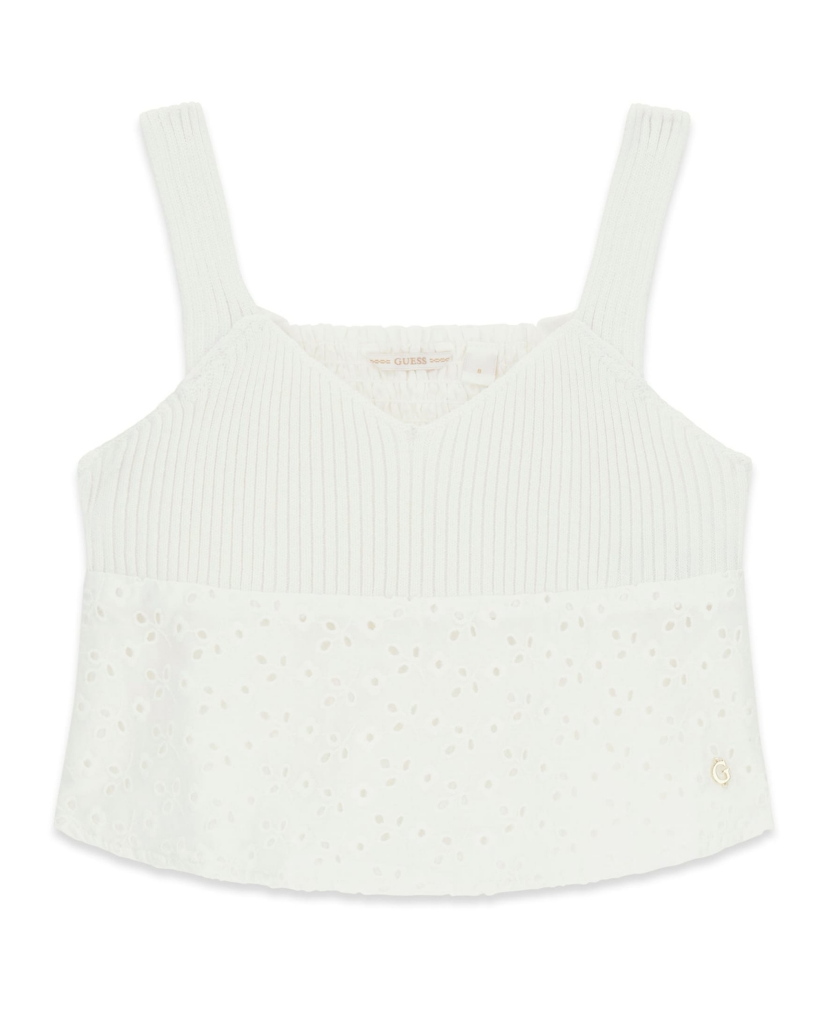 Click here for Guess Girls 7-16 Sangallo Top - White prices