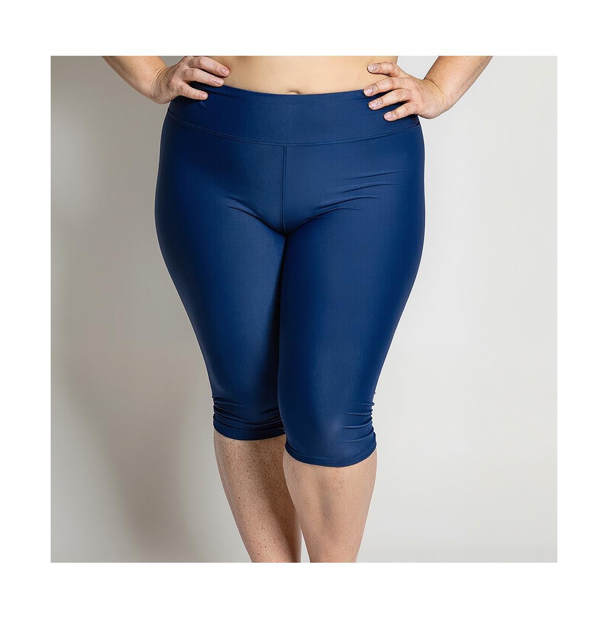 Click here for Calypsa Plus Size Capri Swim Leggings - Navy prices