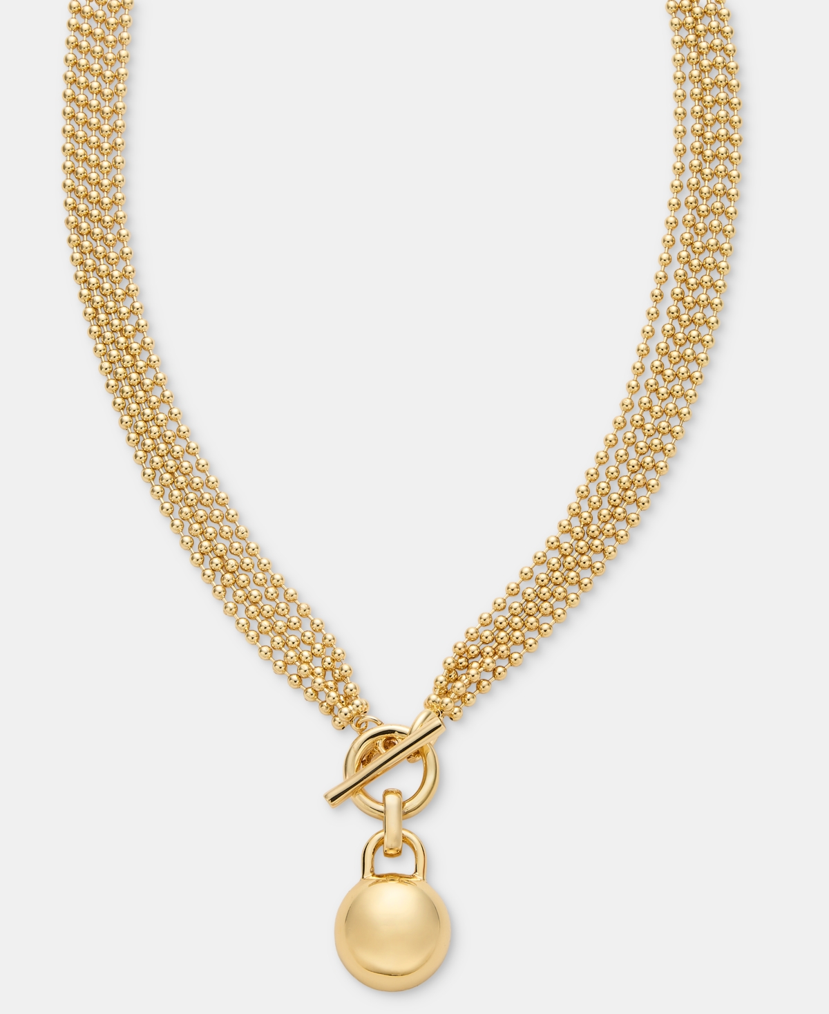 Click here for Anne Klein Gold-Tone Metal Beaded Chain Dome Penda... prices