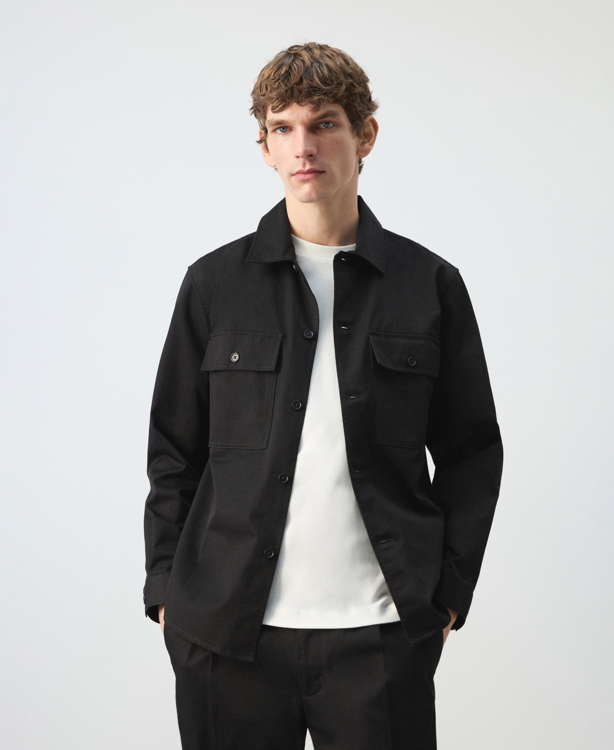 Click here for Mango Mens Pockets Overshirt - Black prices