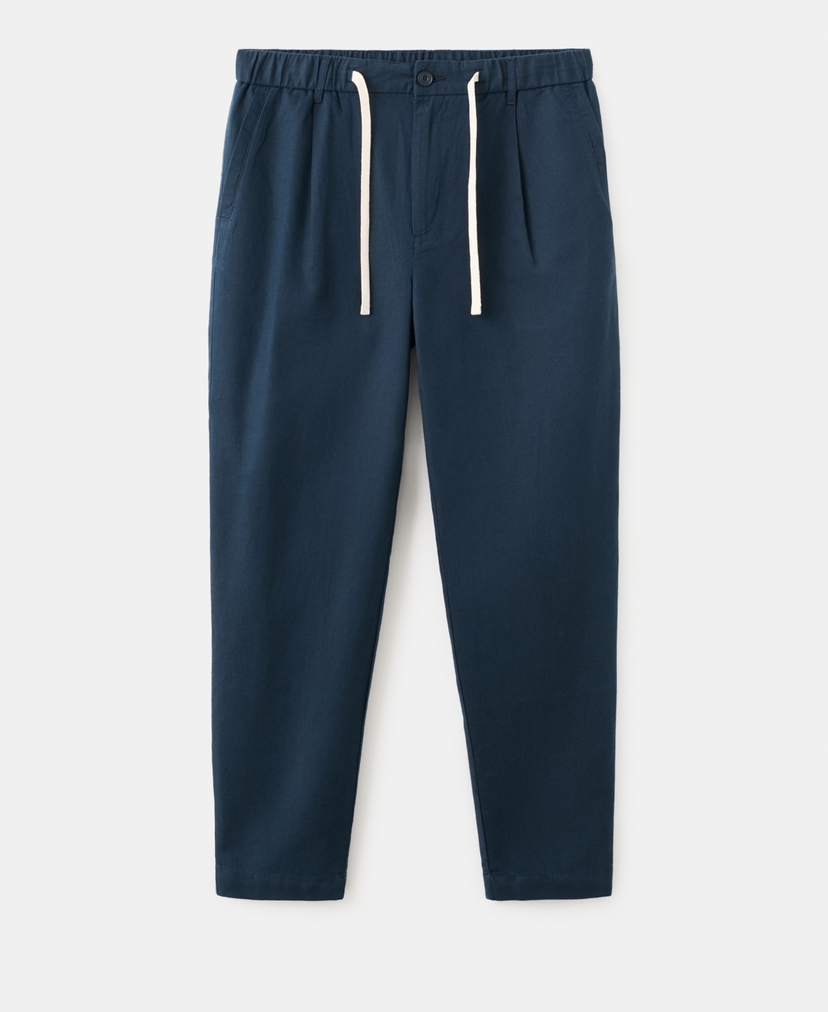 Click here for Mango Mens Slim-Fit Cropped Cotton-Linen Pants - N... prices