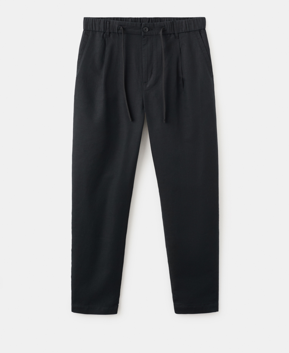 Click here for Mango Mens Slim-Fit Cropped Cotton-Linen Pants - B... prices