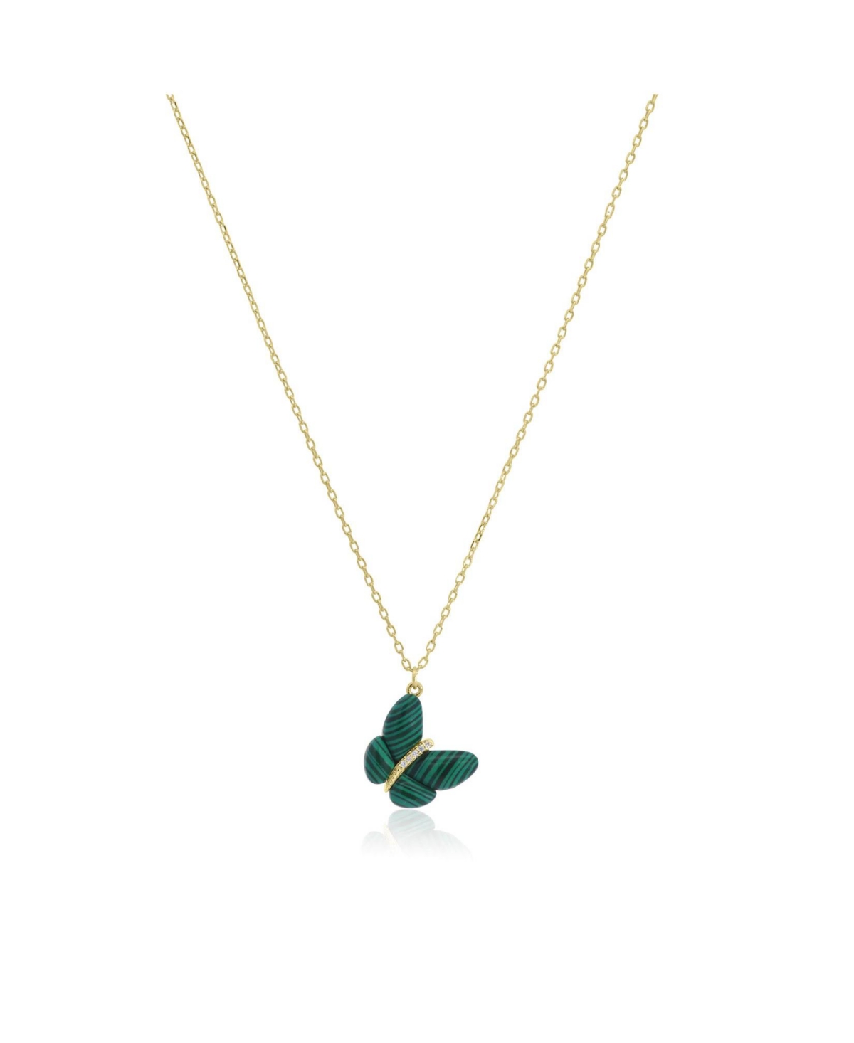 Click here for The Lovery Asymmetrical Malachite Butterfly Neckla... prices