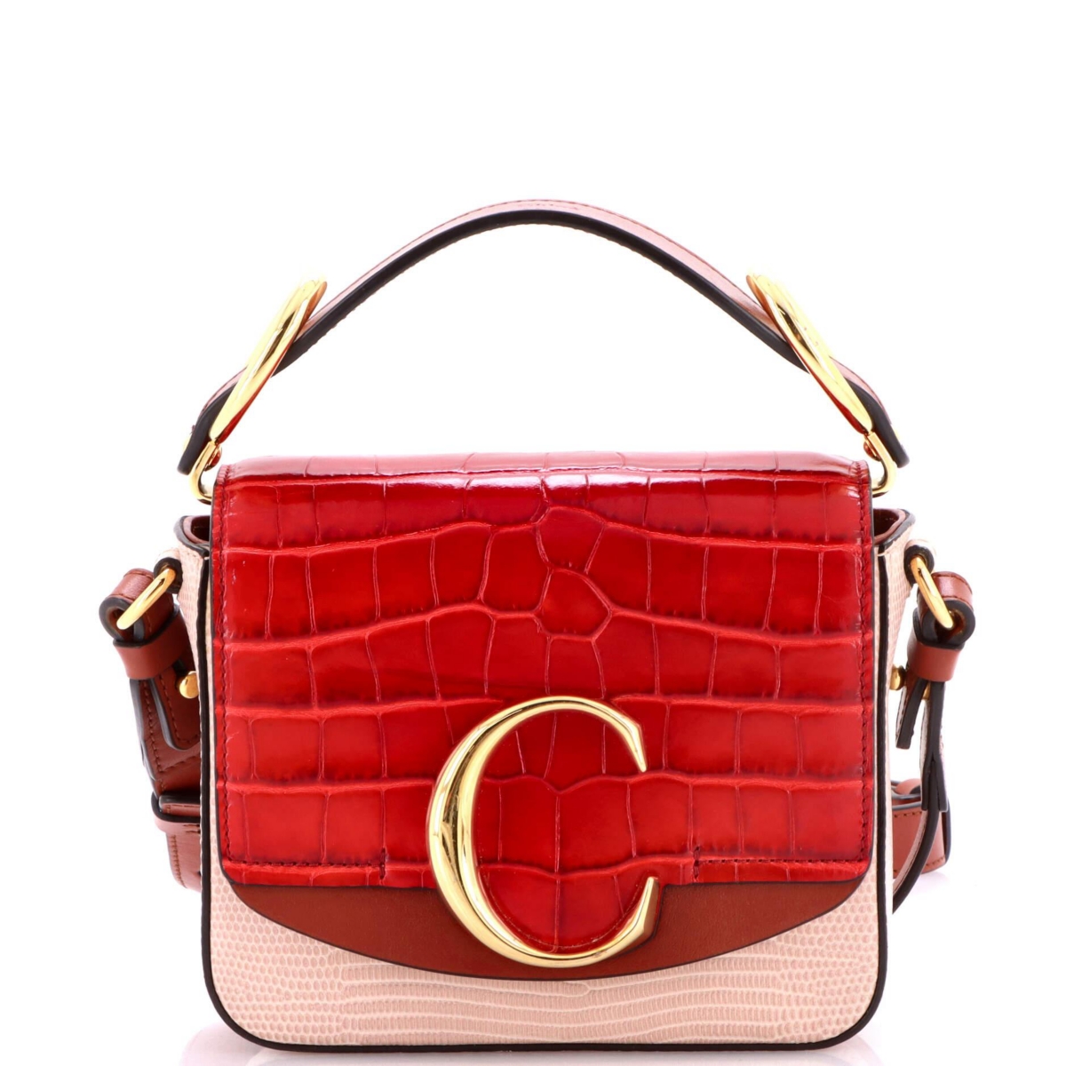 Click here for Pre-Owned Chloe Mini C Flap Bag and Embossed Leath... prices