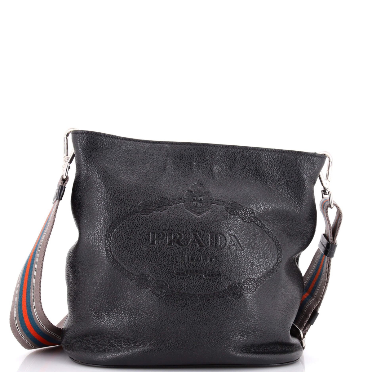 Click here for Pre-Owned Prada Medium Logo Bucket Messenger Bag V... prices