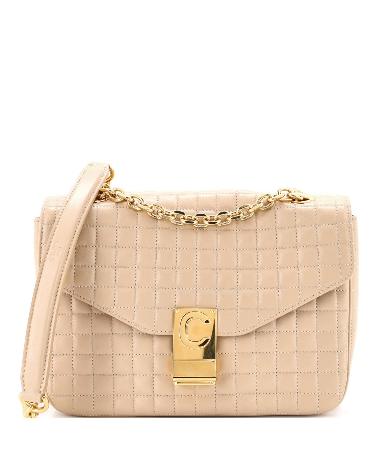 Click here for Pre-Owned Celine Medium C Bag Quilted Leather - Na... prices