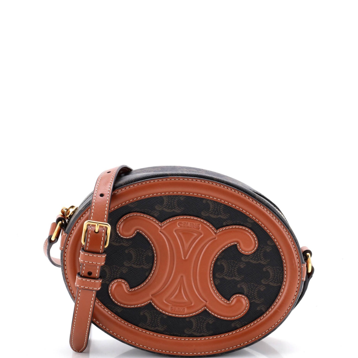 Click here for Pre-Owned Celine Triomphe Oval Crossbody Bag Triom... prices