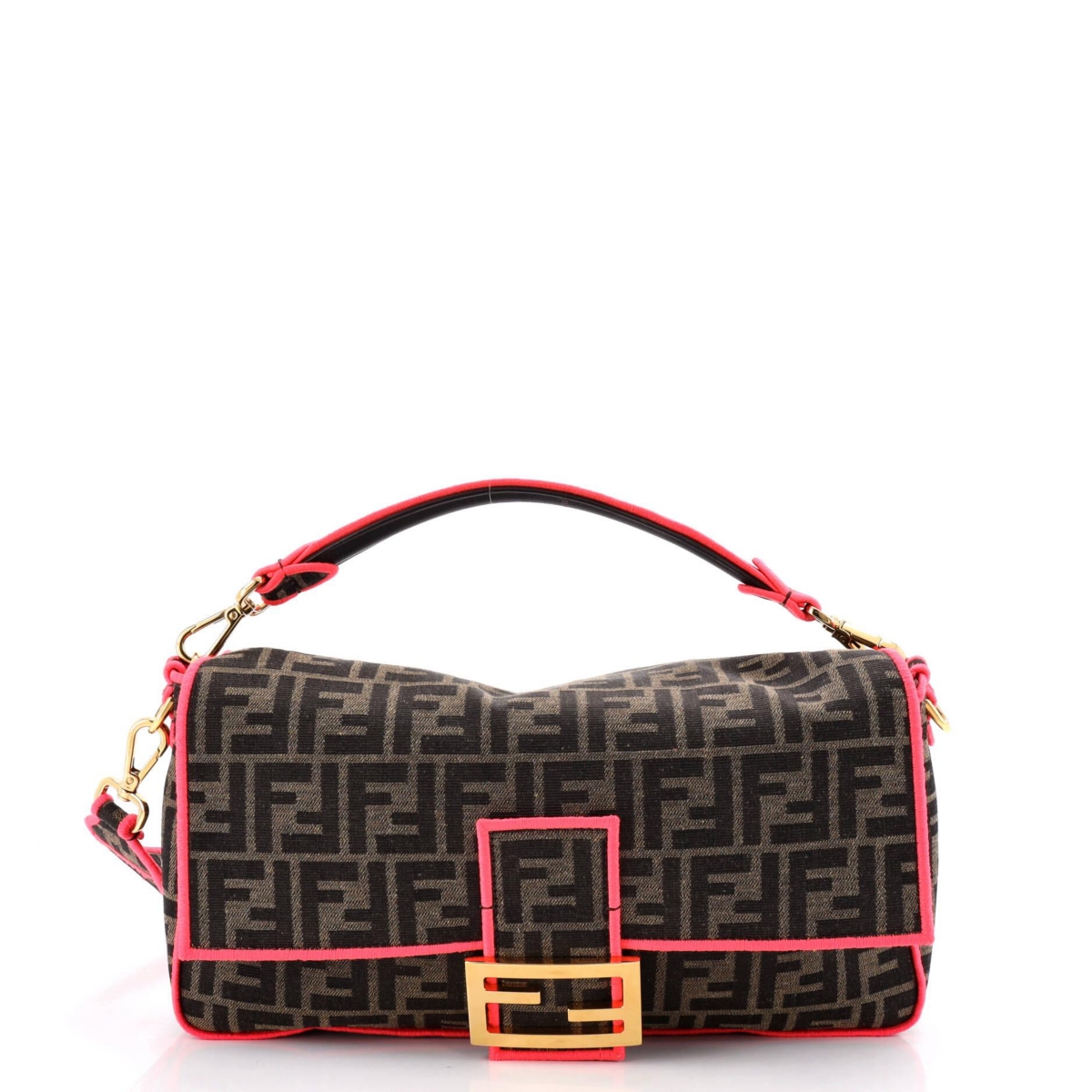 Click here for Pre-Owned Fendi Large Baguette Nm Bag Zucca Canvas... prices
