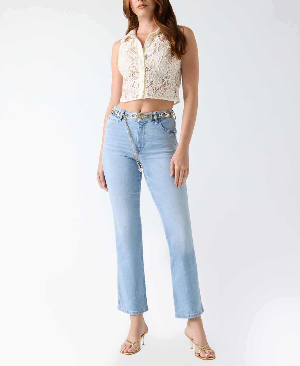 Click here for Guess Womens Sleeveless Hudson Top - CREAM WHITE prices