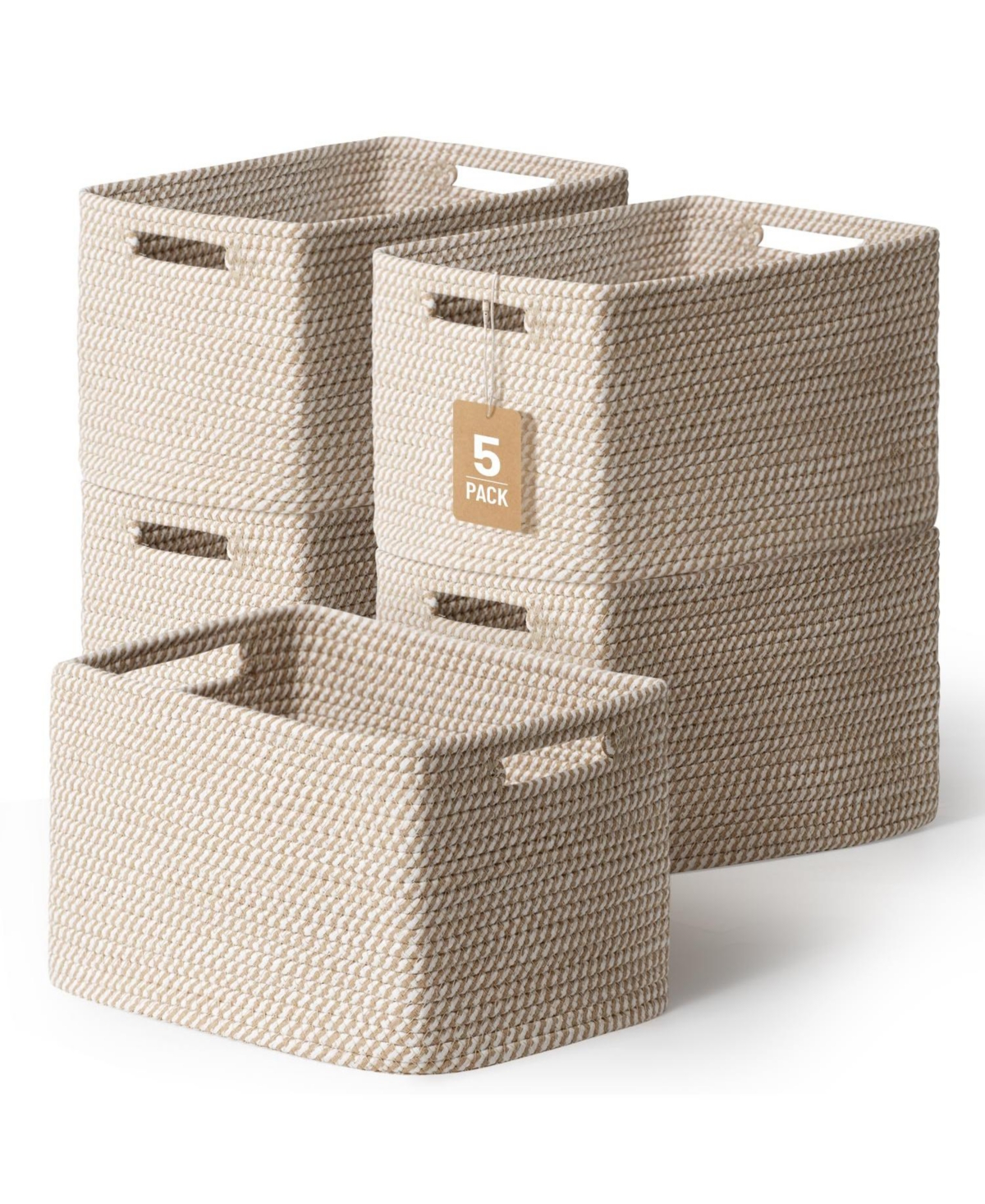 Click here for Gnuadz 5 Pack Woven Storage Baskets Cotton Rope Or... prices