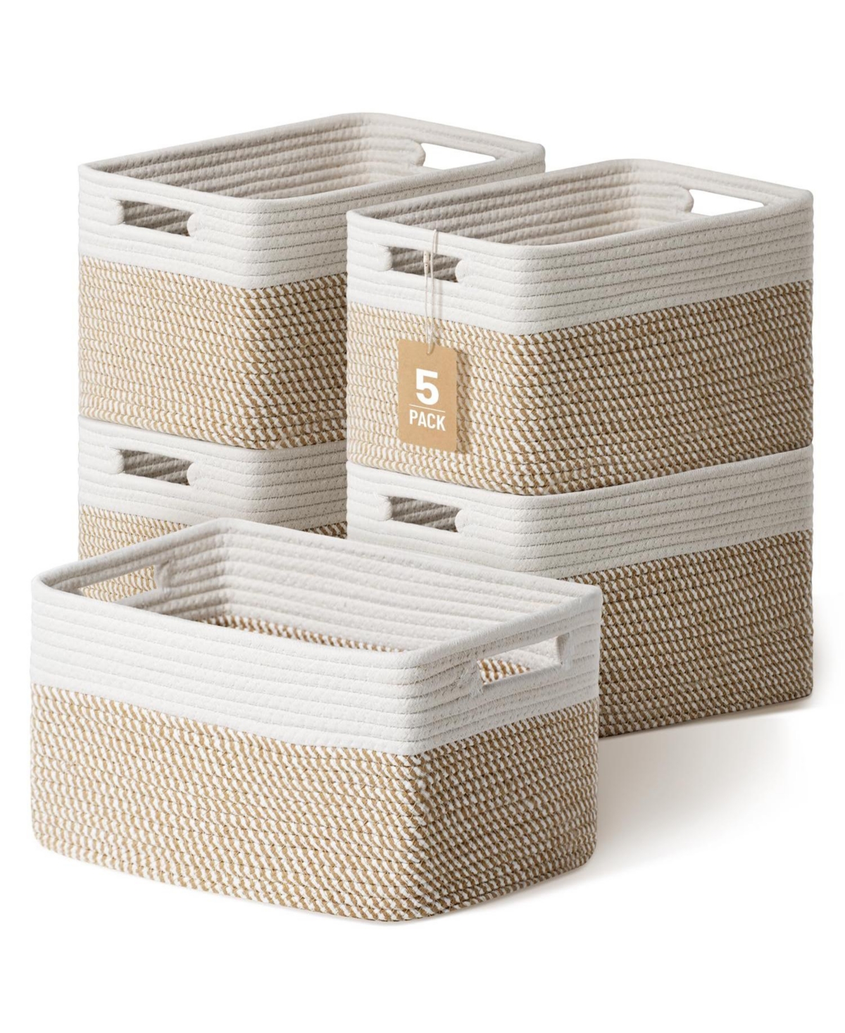 Click here for Gnuadz 5 Pack Woven Storage Baskets Cotton Rope Or... prices