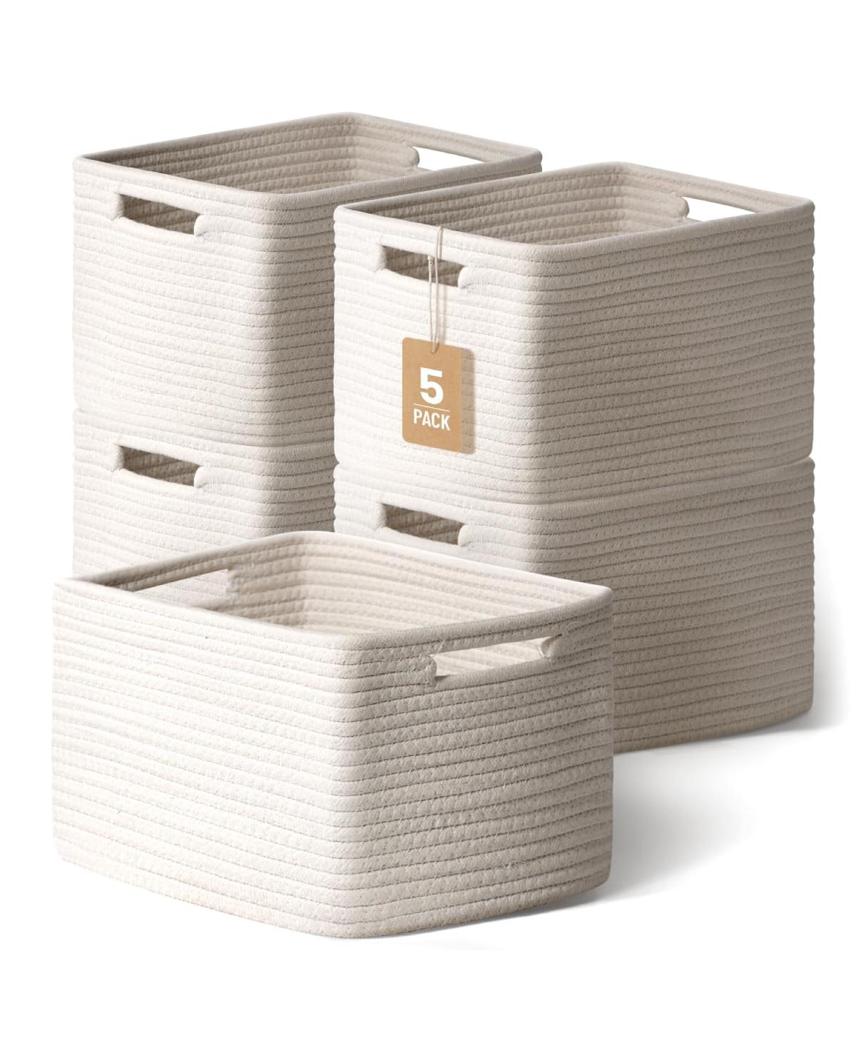 Click here for Gnuadz 5 Pack Woven Storage Baskets Cotton Rope Or... prices