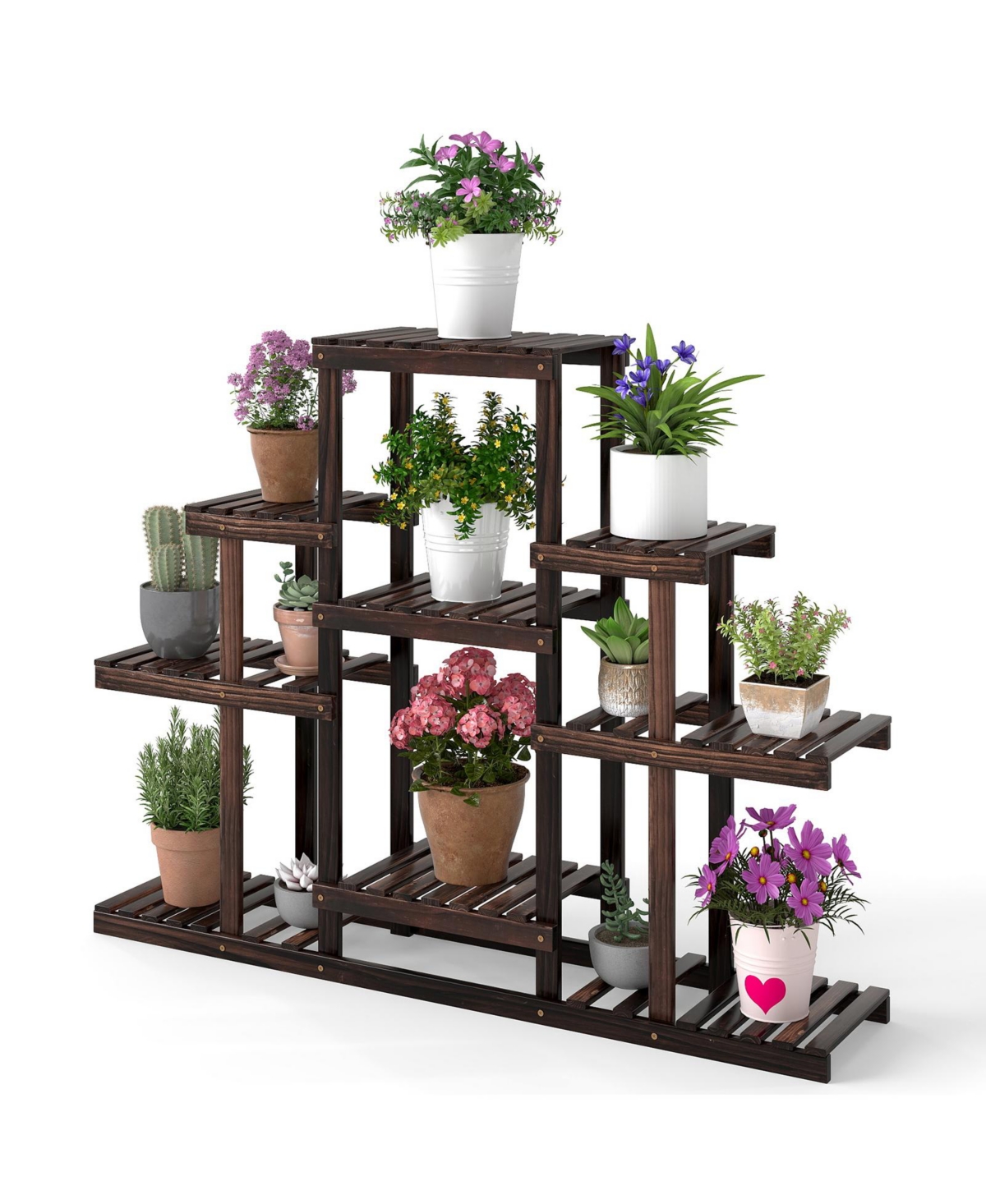 Click here for Gouun 47 in. Tiered Corner Wood Plant Shelf with 9... prices