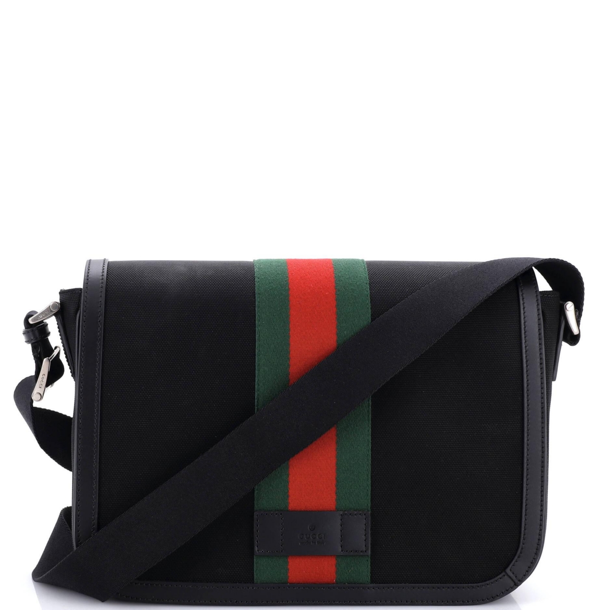 Click here for Pre-Owned Gucci Medium Web Flap Messenger Bag Tech... prices