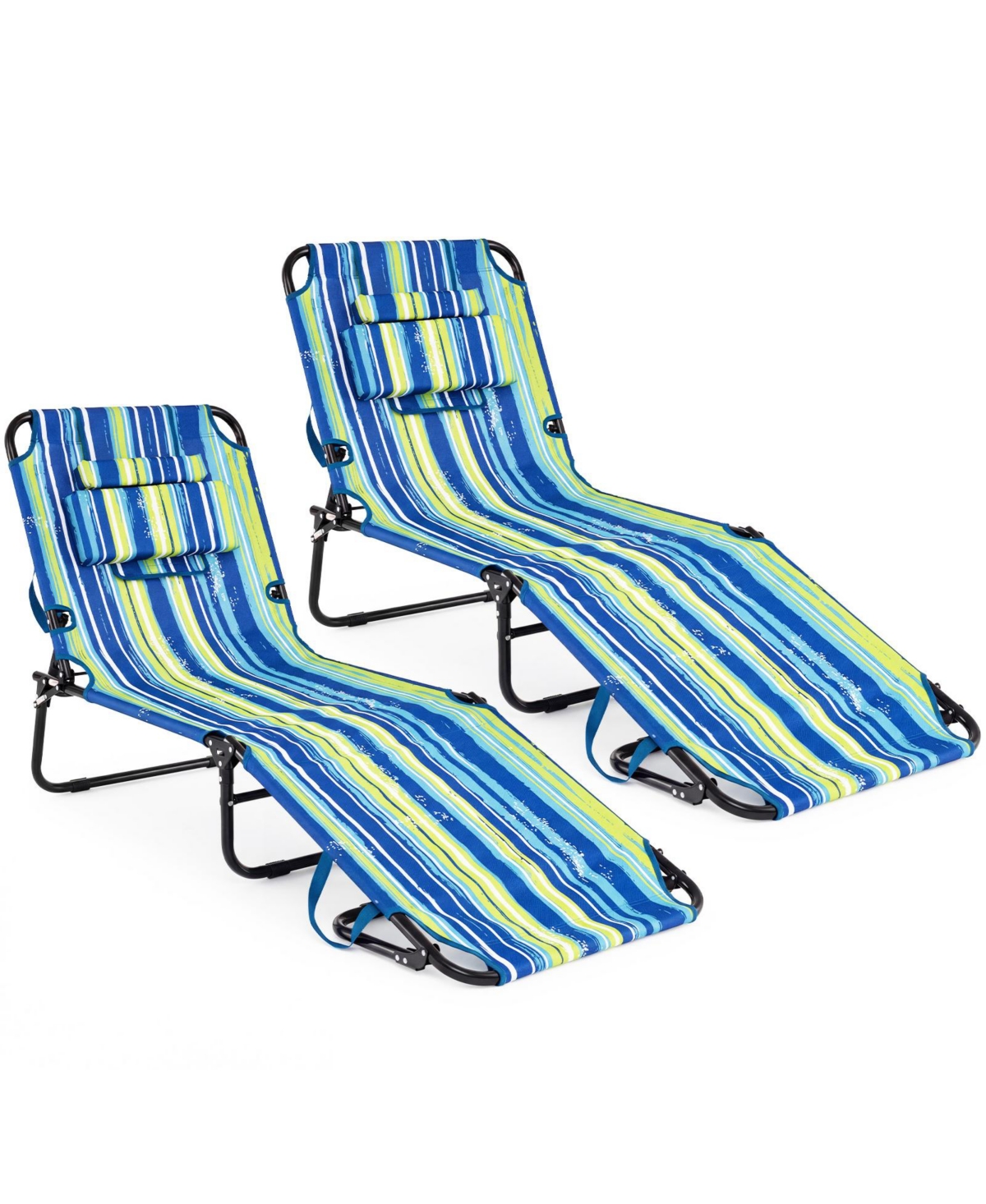 Click here for Gymax 2PCS Folding Beach Sun Lounger w/Face Hole R... prices