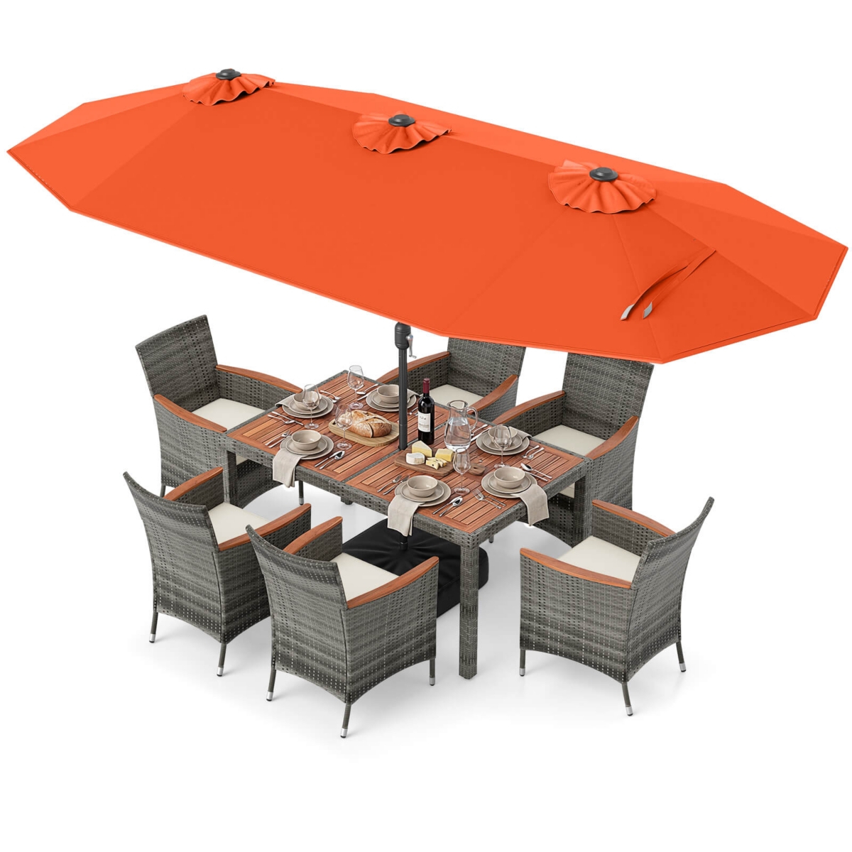 Click here for Costway Outdoor Wicker Dining Furniture and Double... prices