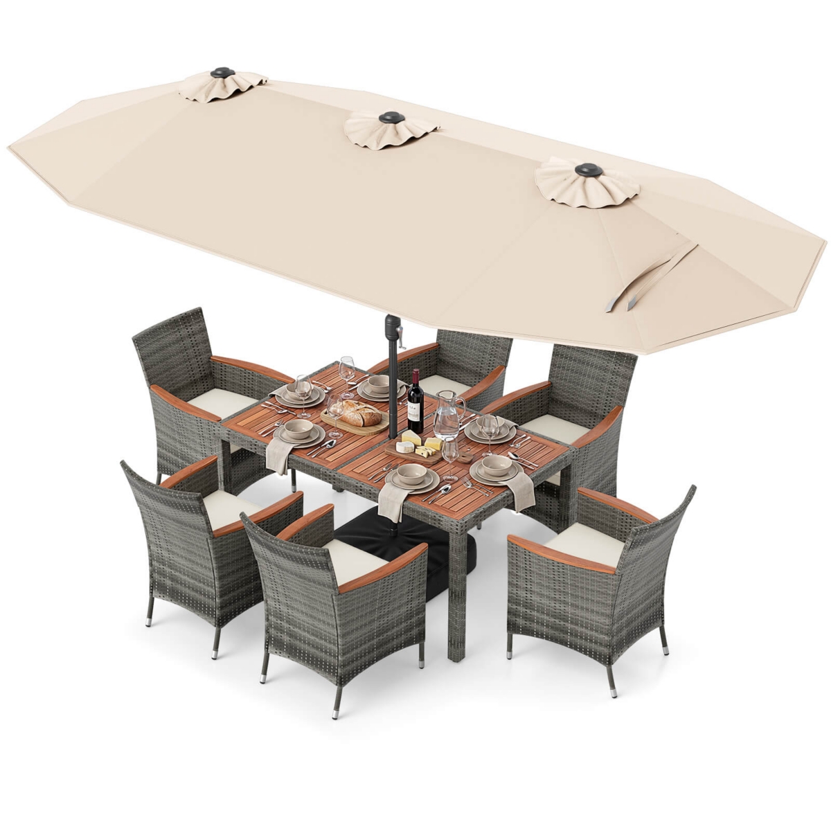 Click here for Costway Outdoor Wicker Dining Furniture and Double... prices