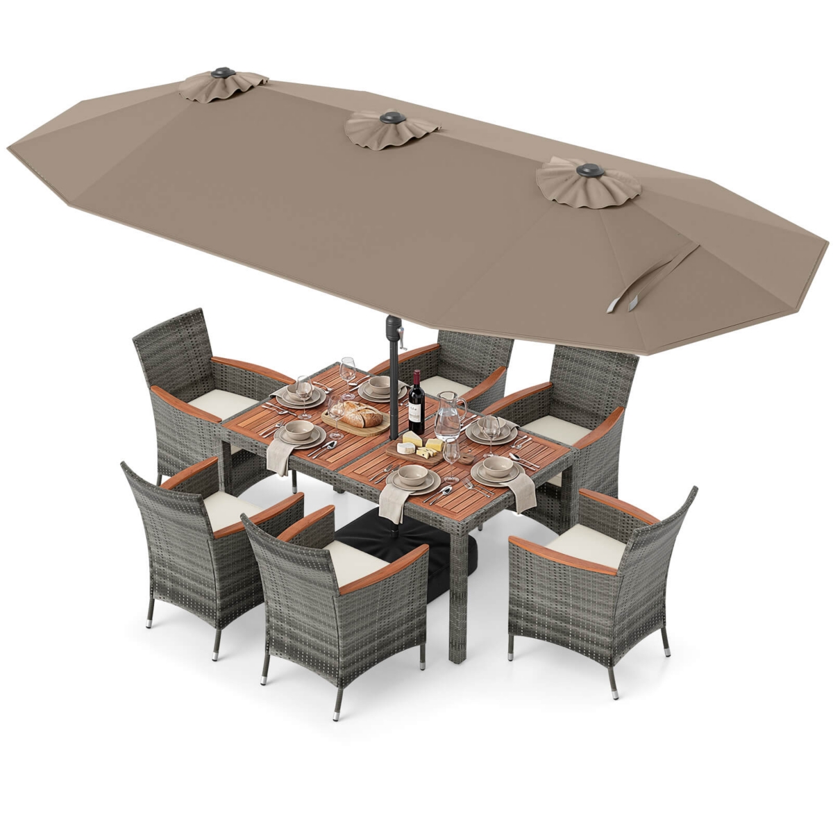 Click here for Costway Outdoor Wicker Dining Furniture and Double... prices