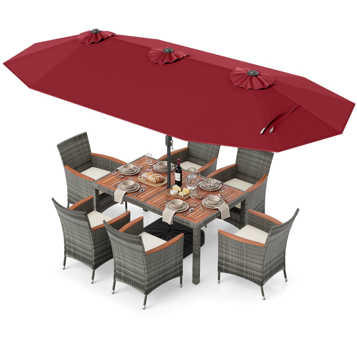 Click here for Costway Outdoor Wicker Dining Furniture and Double... prices