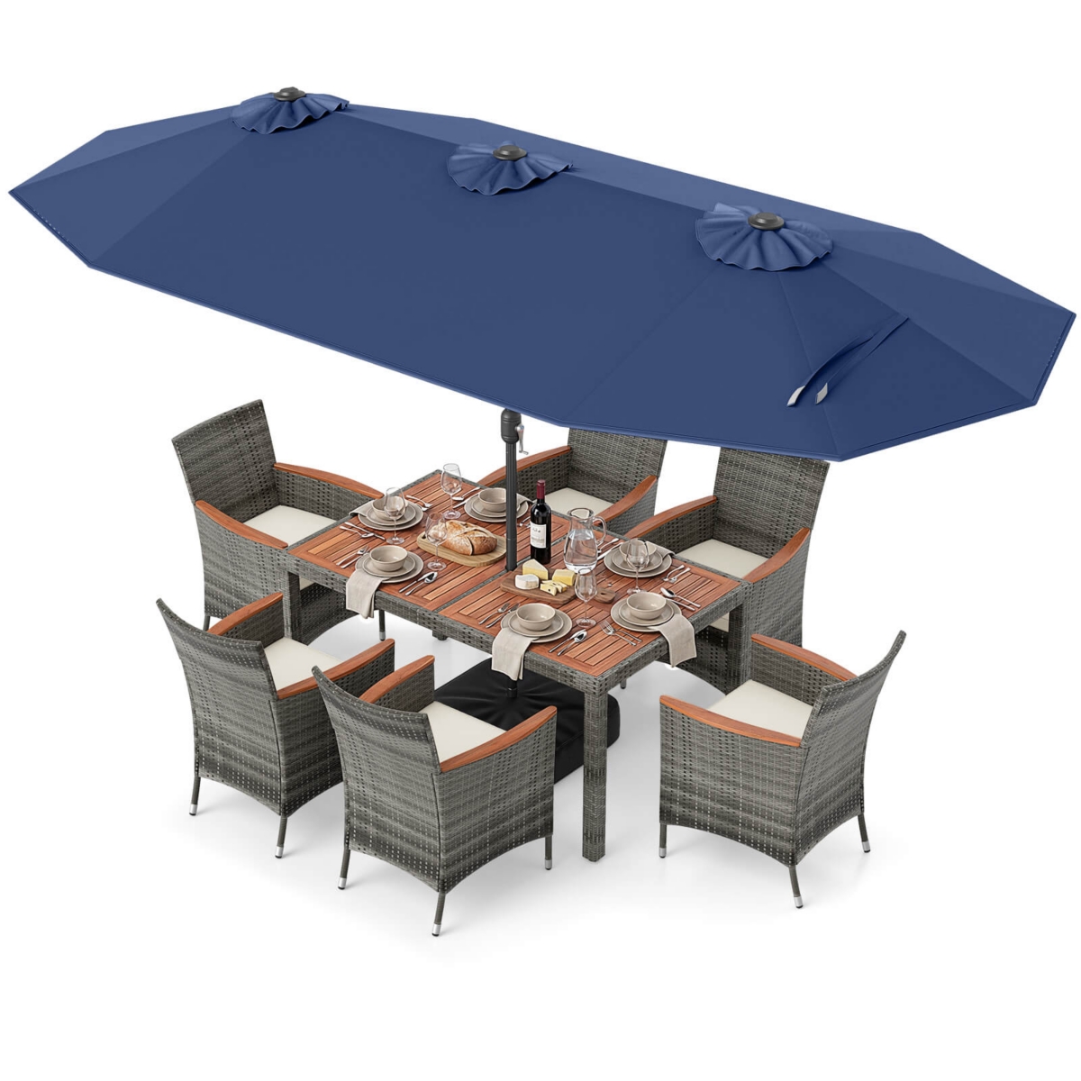 Click here for Costway Outdoor Wicker Dining Furniture and Double... prices