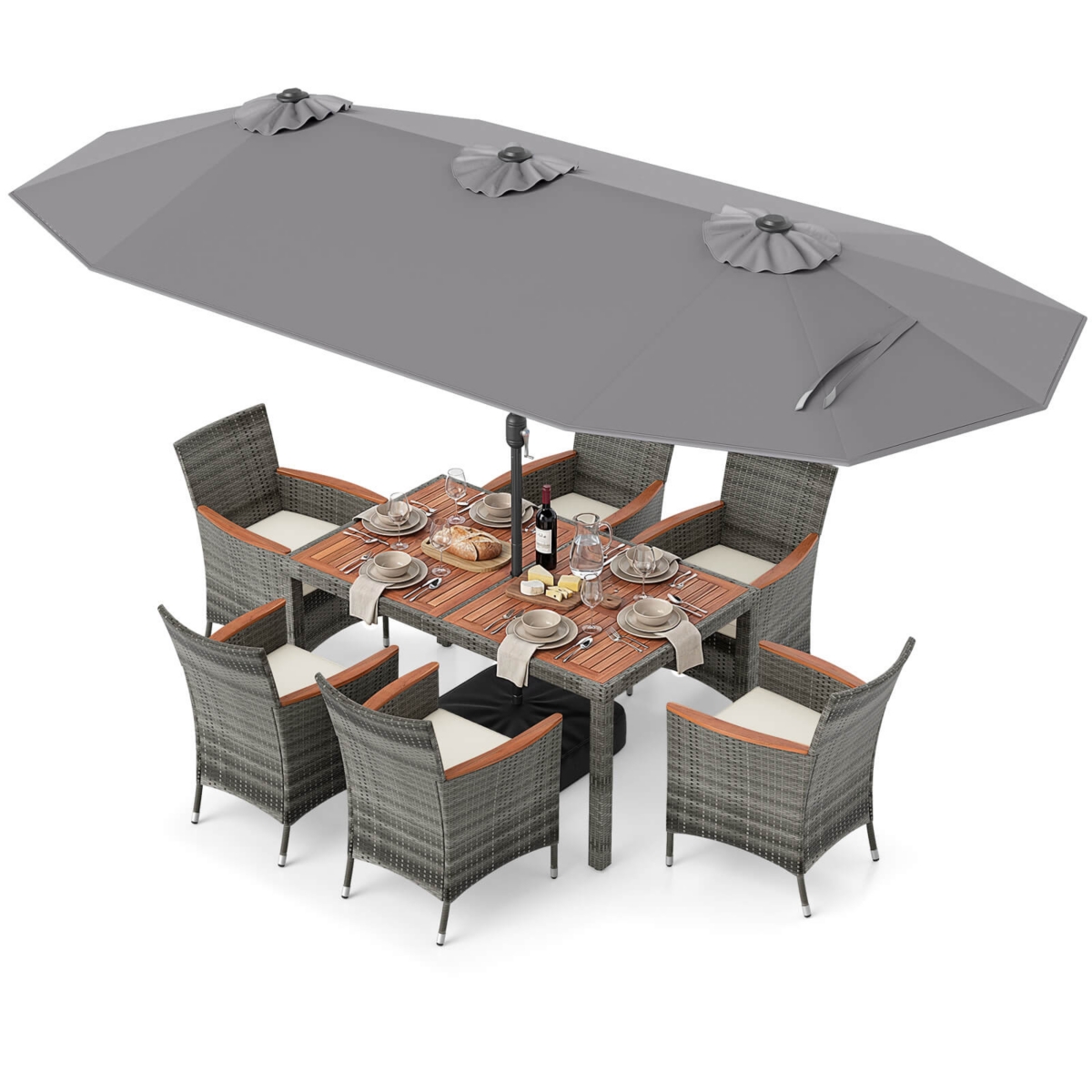 Click here for Costway Outdoor Wicker Dining Furniture and Double... prices