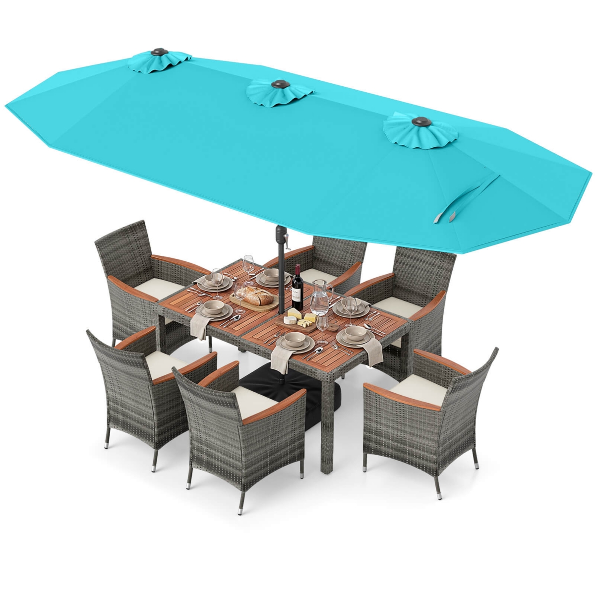Click here for Costway Outdoor Wicker Dining Furniture and Double... prices
