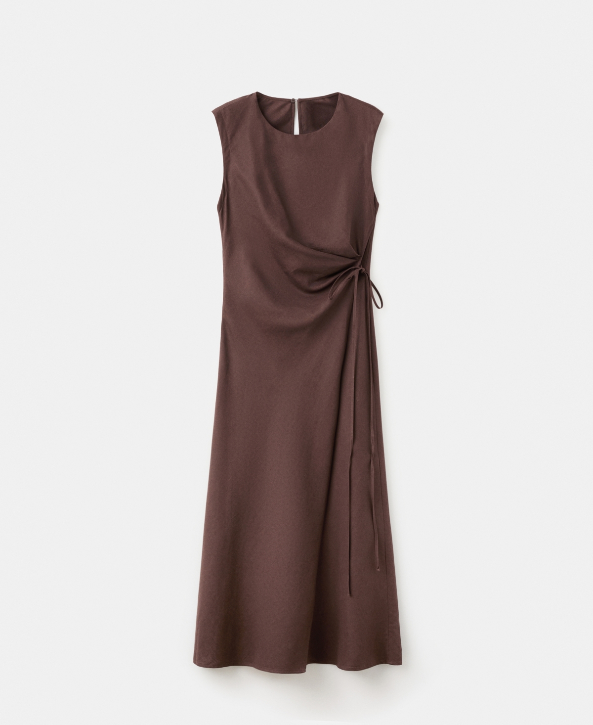 Click here for Mango Womens Knot Detail Wrap Midi-Dress - Chocola... prices
