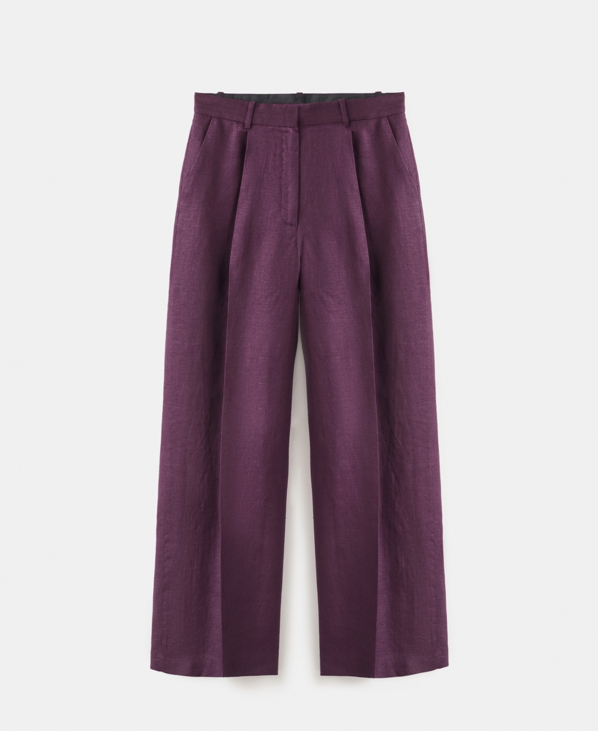 Click here for Mango Womens Straight-Fit Linen Suit Pants - Purpl... prices