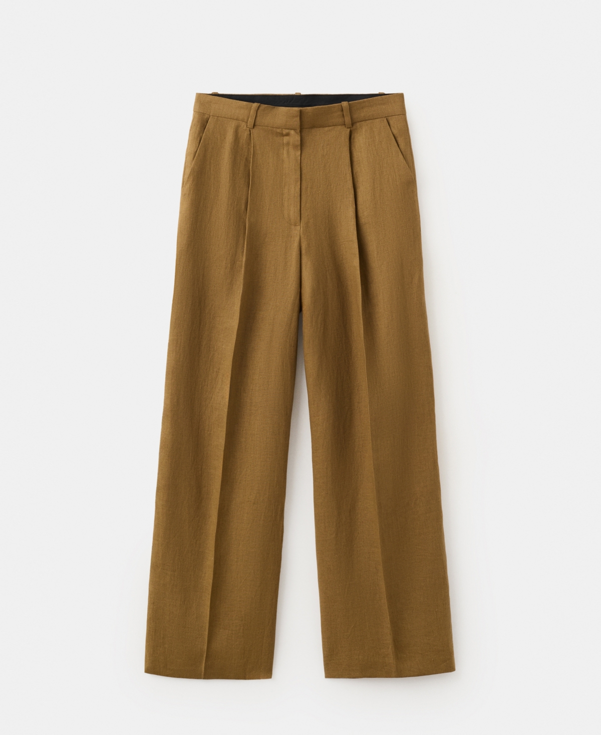 Click here for Mango Womens Straight-Fit Linen Suit Pants - Olive... prices