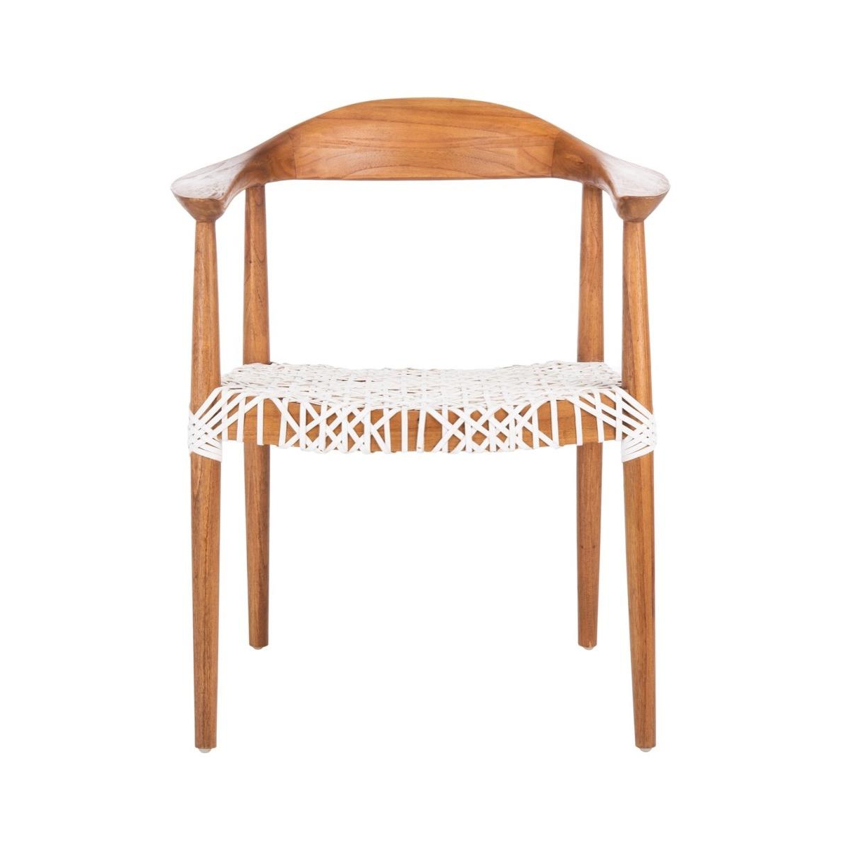 Click here for Juneau Leather Woven Accent Chair - Natural / whit... prices
