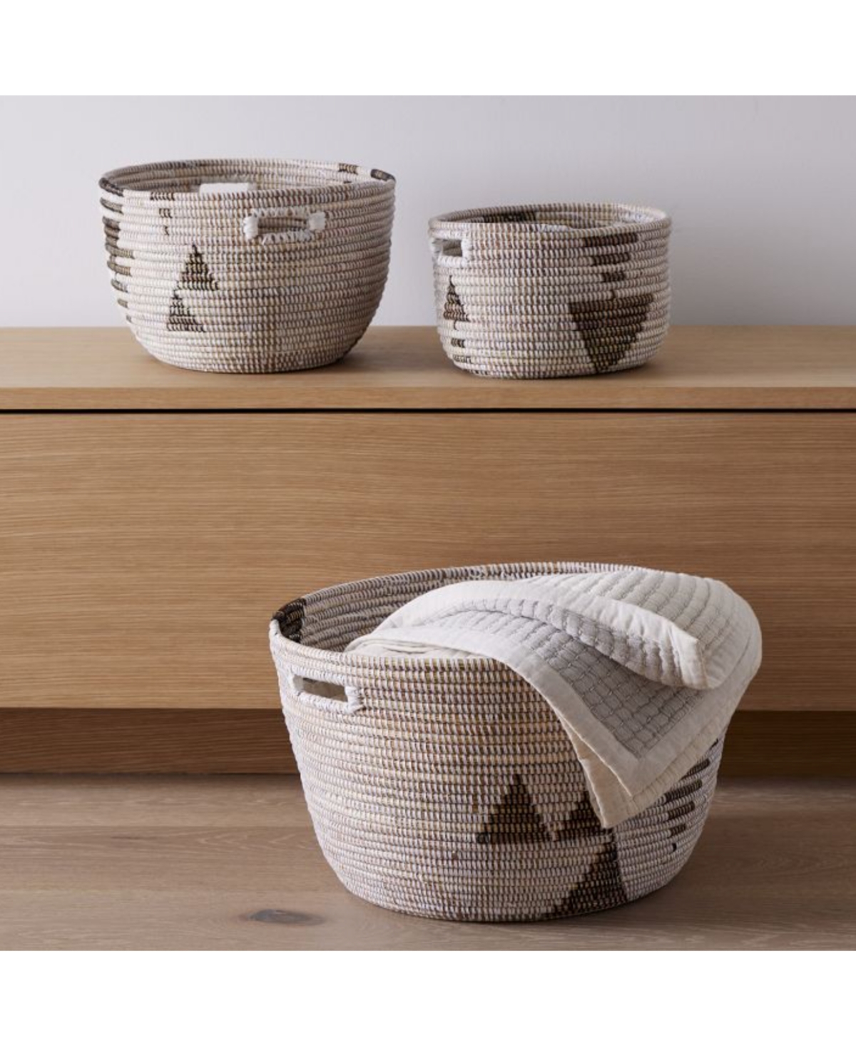 Click here for Mbare  Oval Storage Basket Graphic Print - Set of... prices