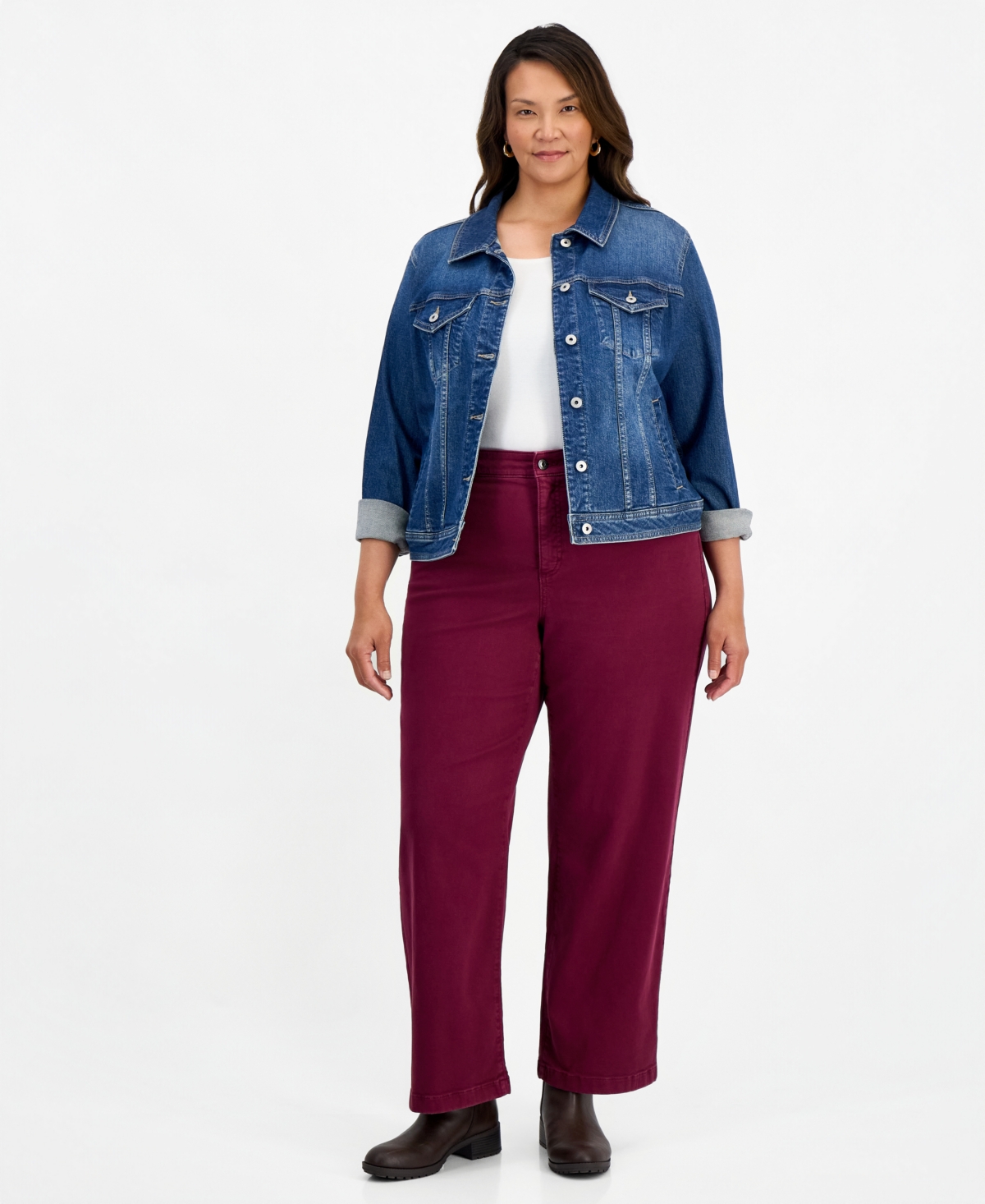 Click here for Style & Co Plus Size High-Rise 5-Pocket Wide Leg P... prices