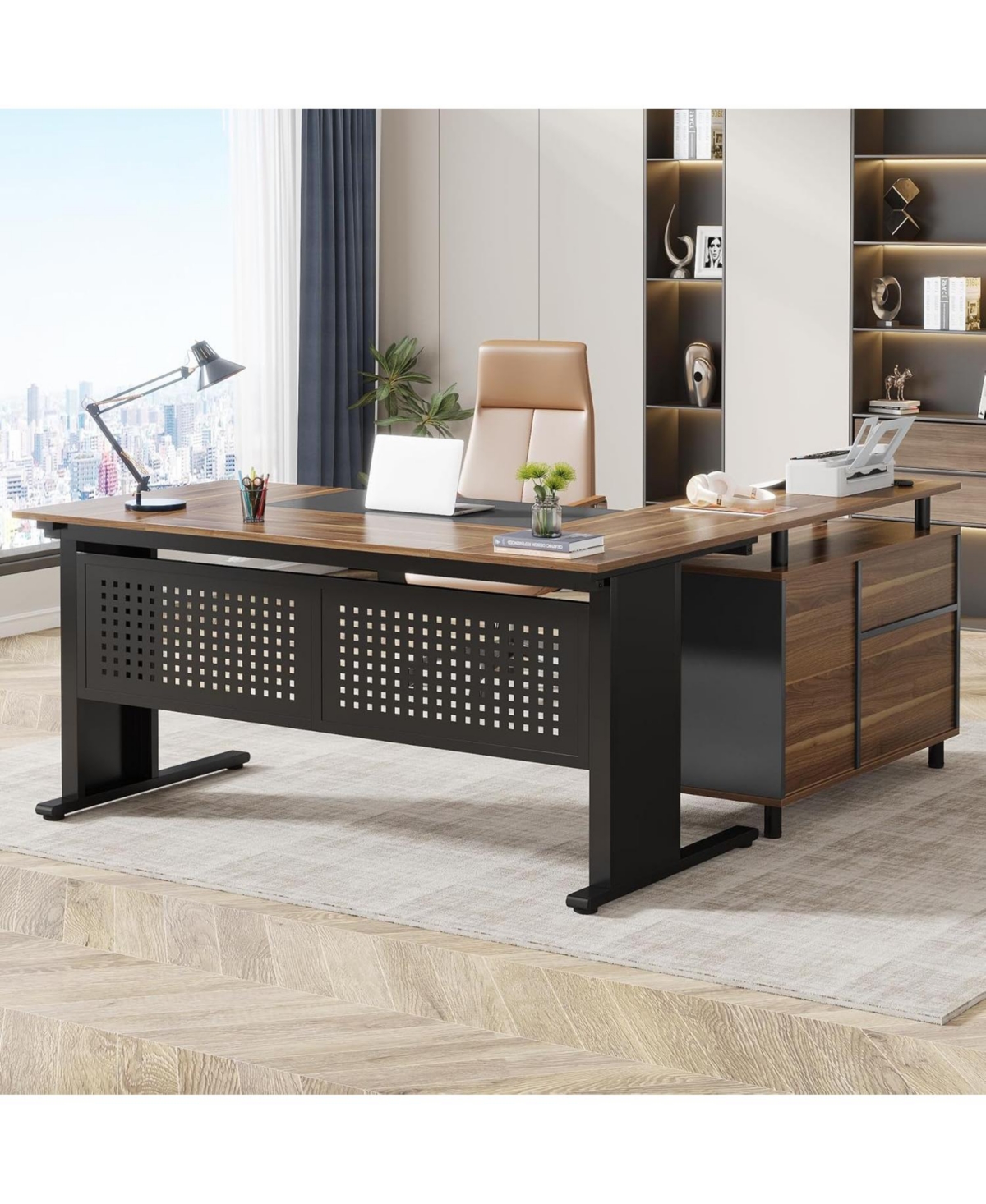 Click here for Tribesigns 63 Inch Executive Desk with File Cabine... prices