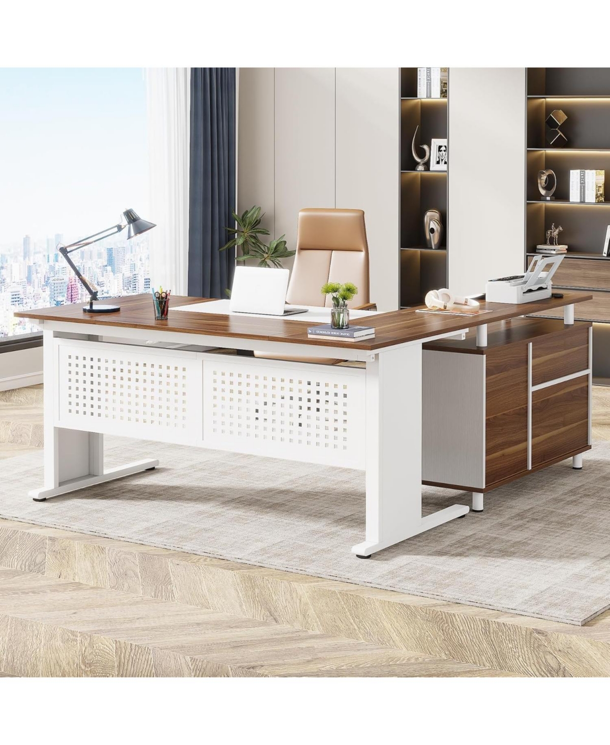 Click here for Tribesigns 63 Inch Executive Desk with File Cabine... prices