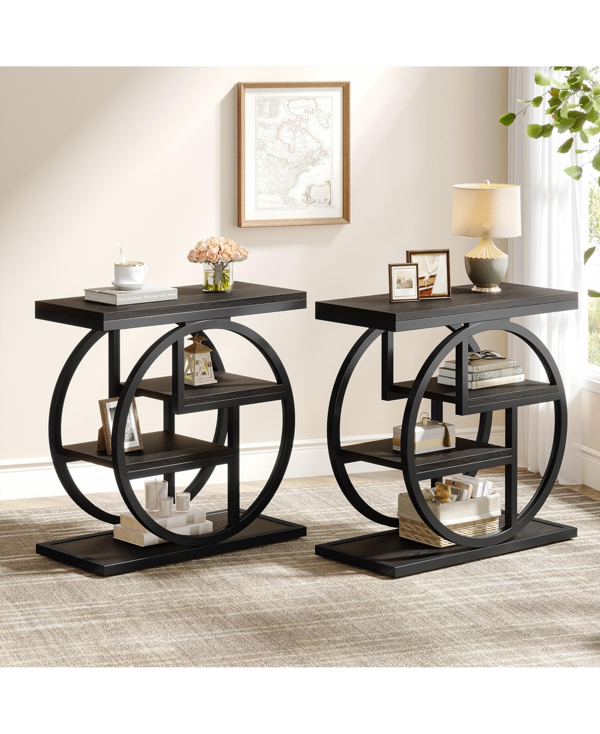 Click here for Tribesigns End Table Set of 2  4-Tier Narrow Side... prices