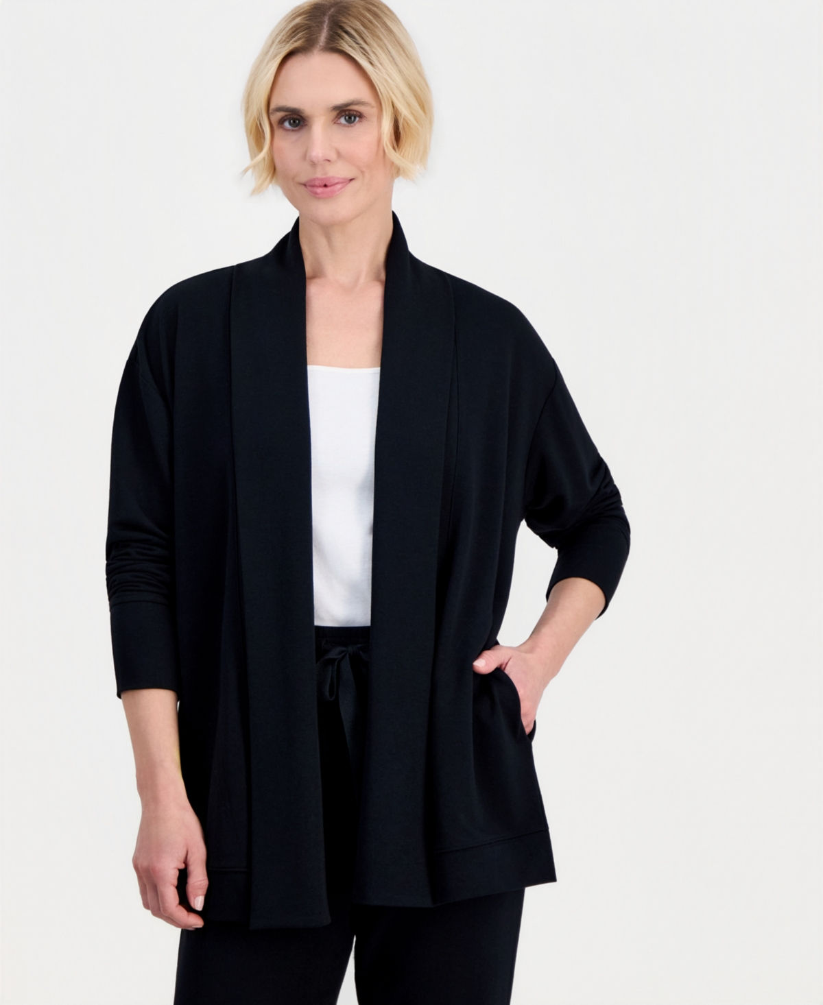 Click here for Style & Co Petite LuxLounge French Terry Fleece Ca... prices