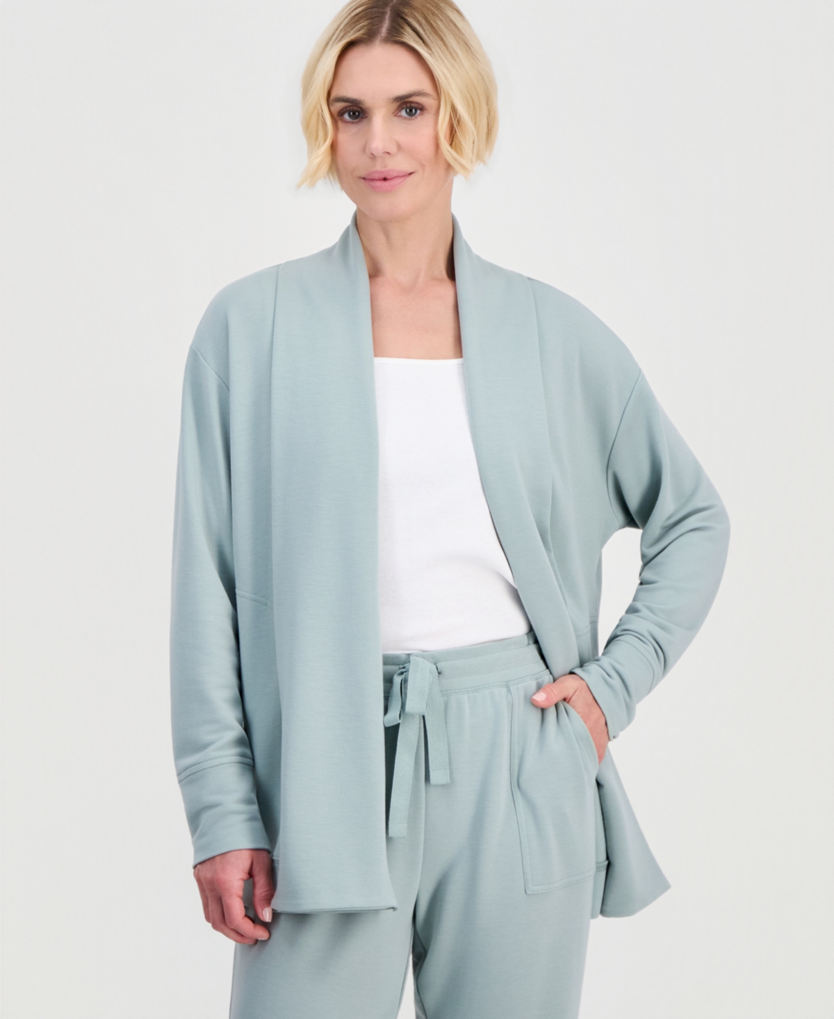 Click here for Style & Co Petite LuxLounge French Terry Fleece Ca... prices