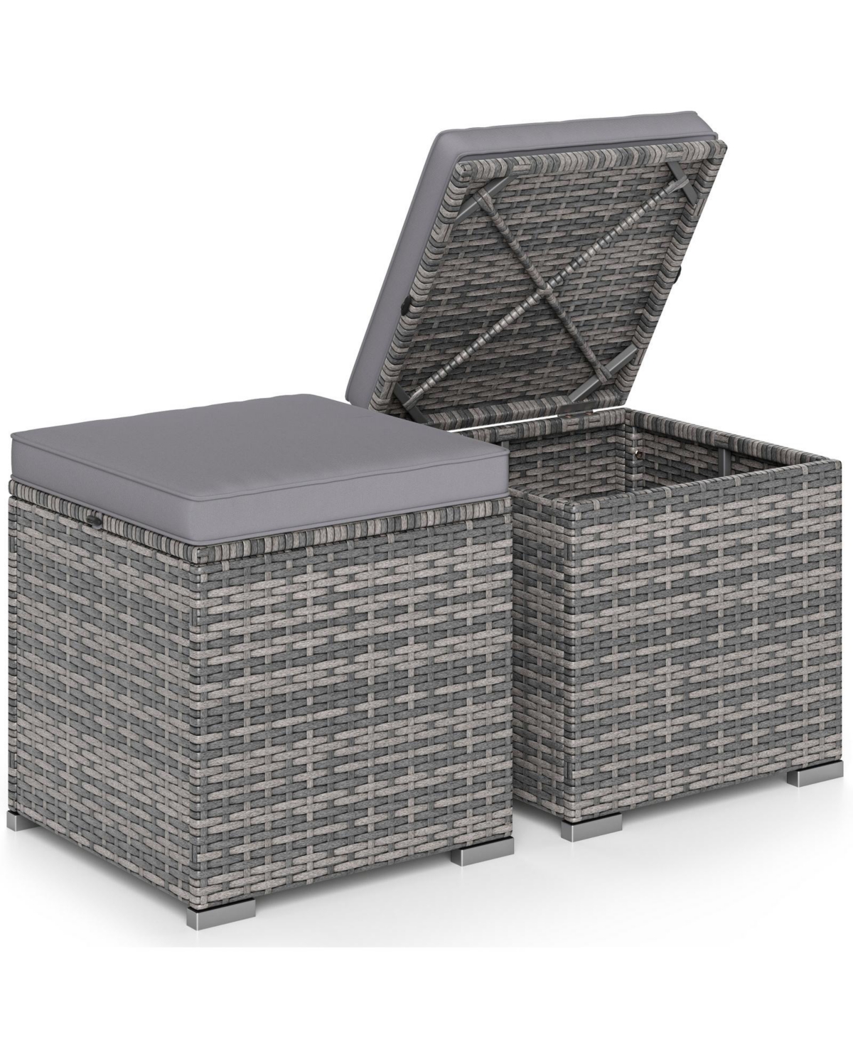 Click here for Sugift 2 Pieces Patio Ottoman with Hidden Storage... prices