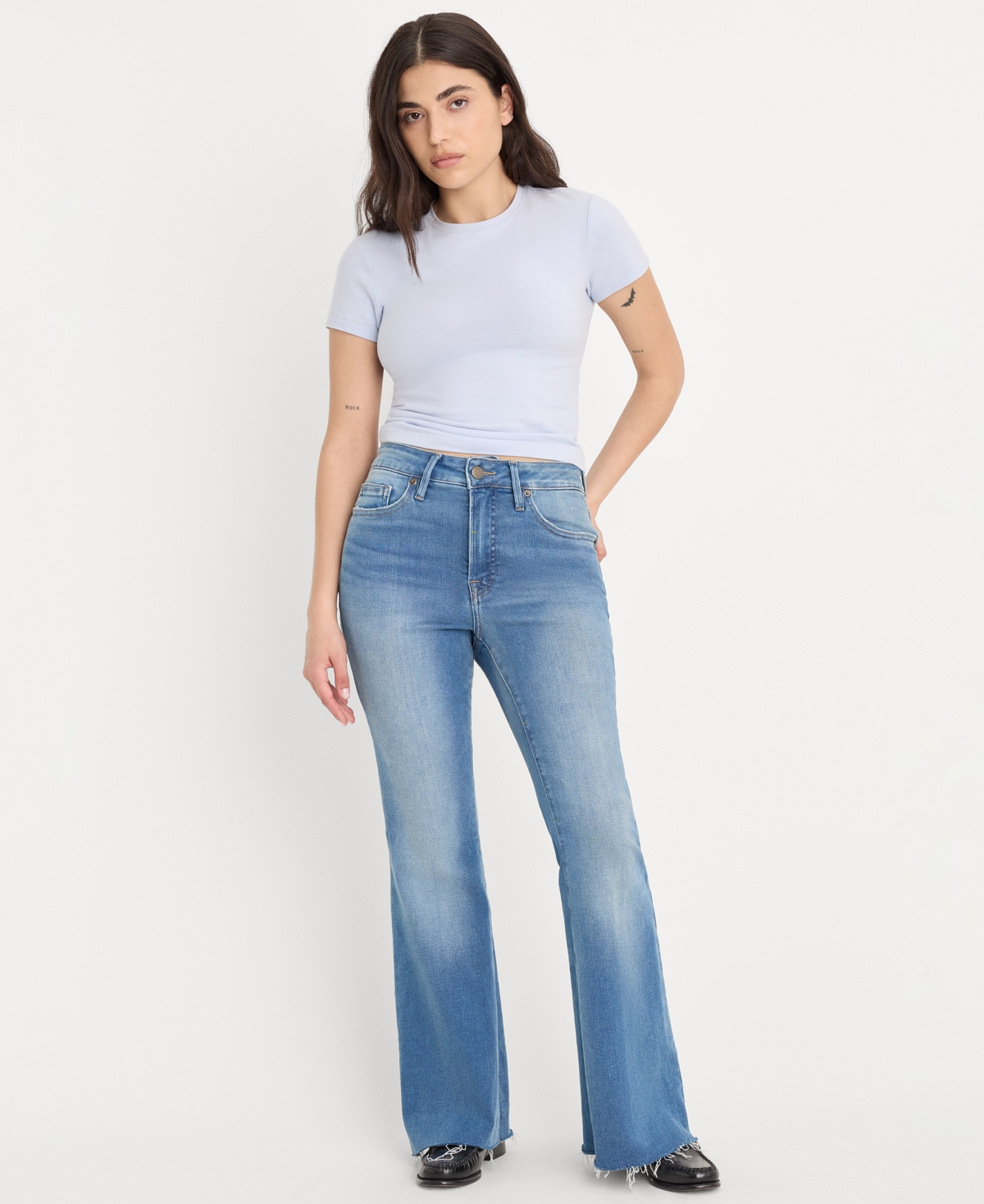 Click here for Good American Womens Flared Ankle Jeans - Indigo12... prices