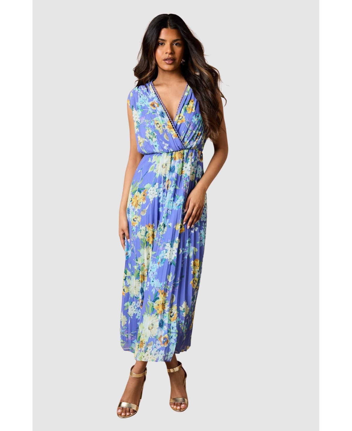 Click here for Oasis Womens Occasion Wrap Maxi Dress - Blue prices