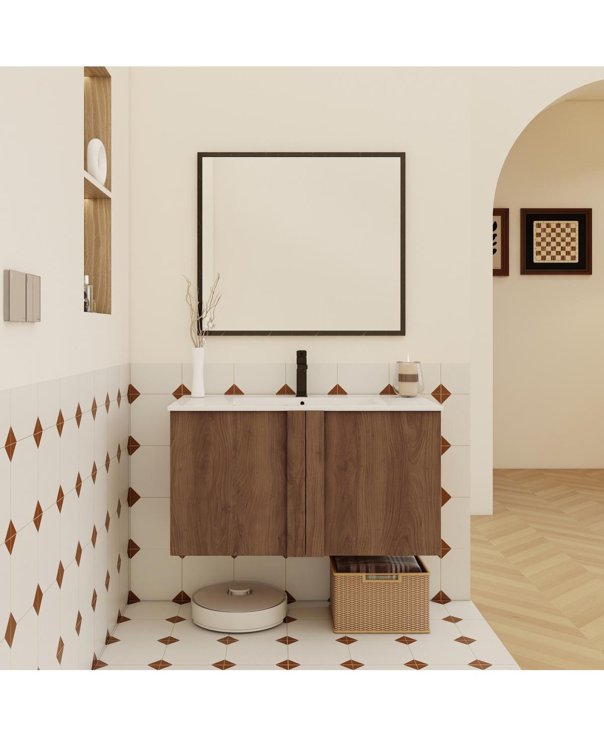 Click here for Sillysis Wall Mounted Bathroom Vanity with Ceramic... prices