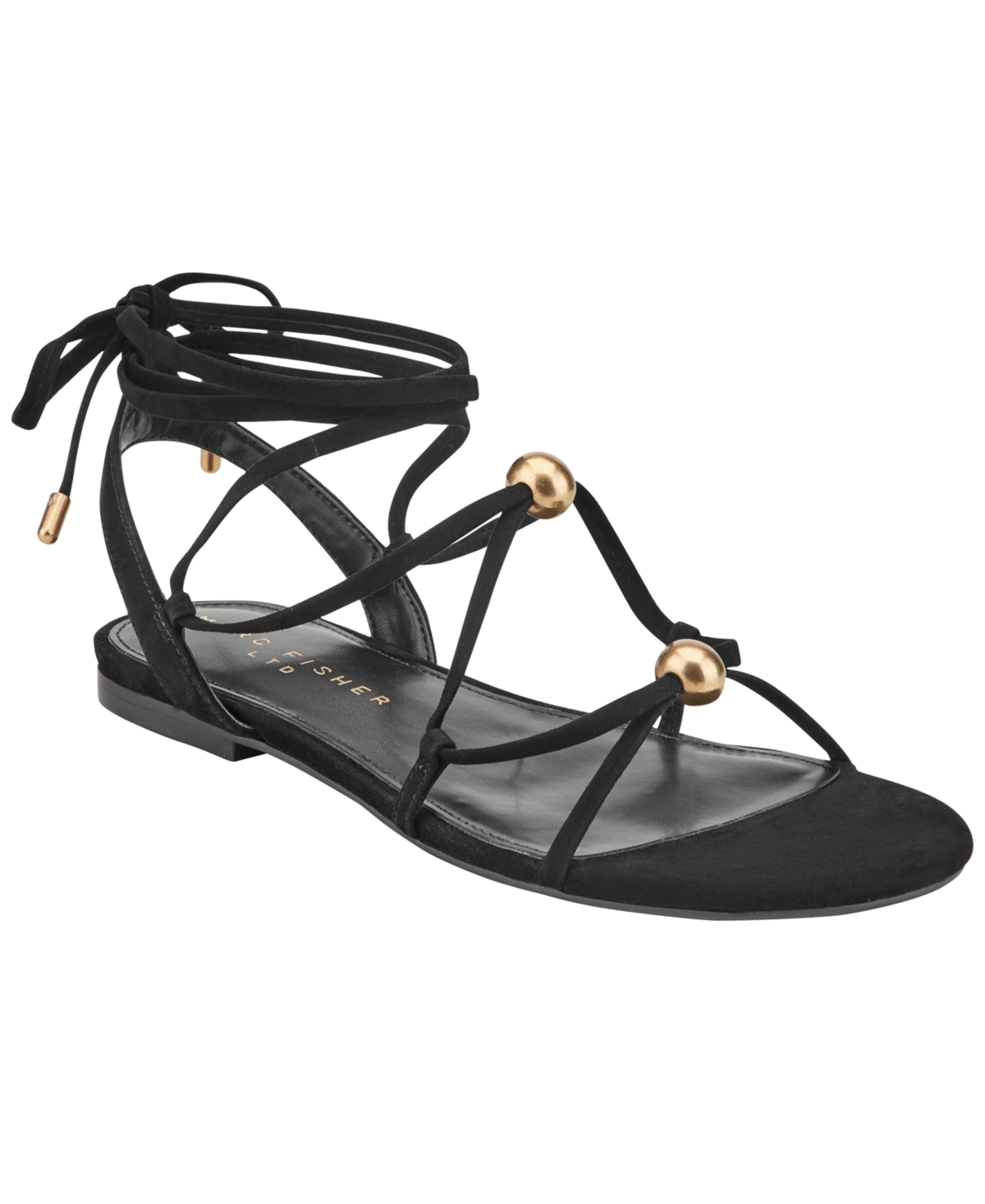 Click here for Marc Fisher Ltd Womens Ellan Strappy Tie-Up Flat S... prices