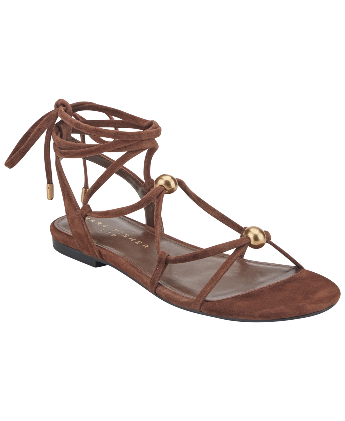 Click here for Marc Fisher Ltd Womens Ellan Strappy Tie-Up Flat S... prices