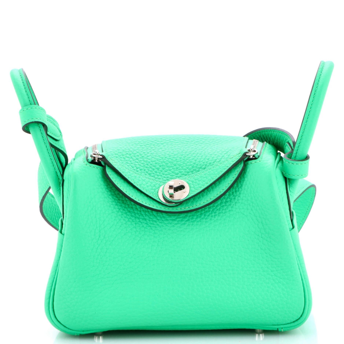 Click here for Pre-Owned HERMES Mini Lindy Bag Clemence - Green prices