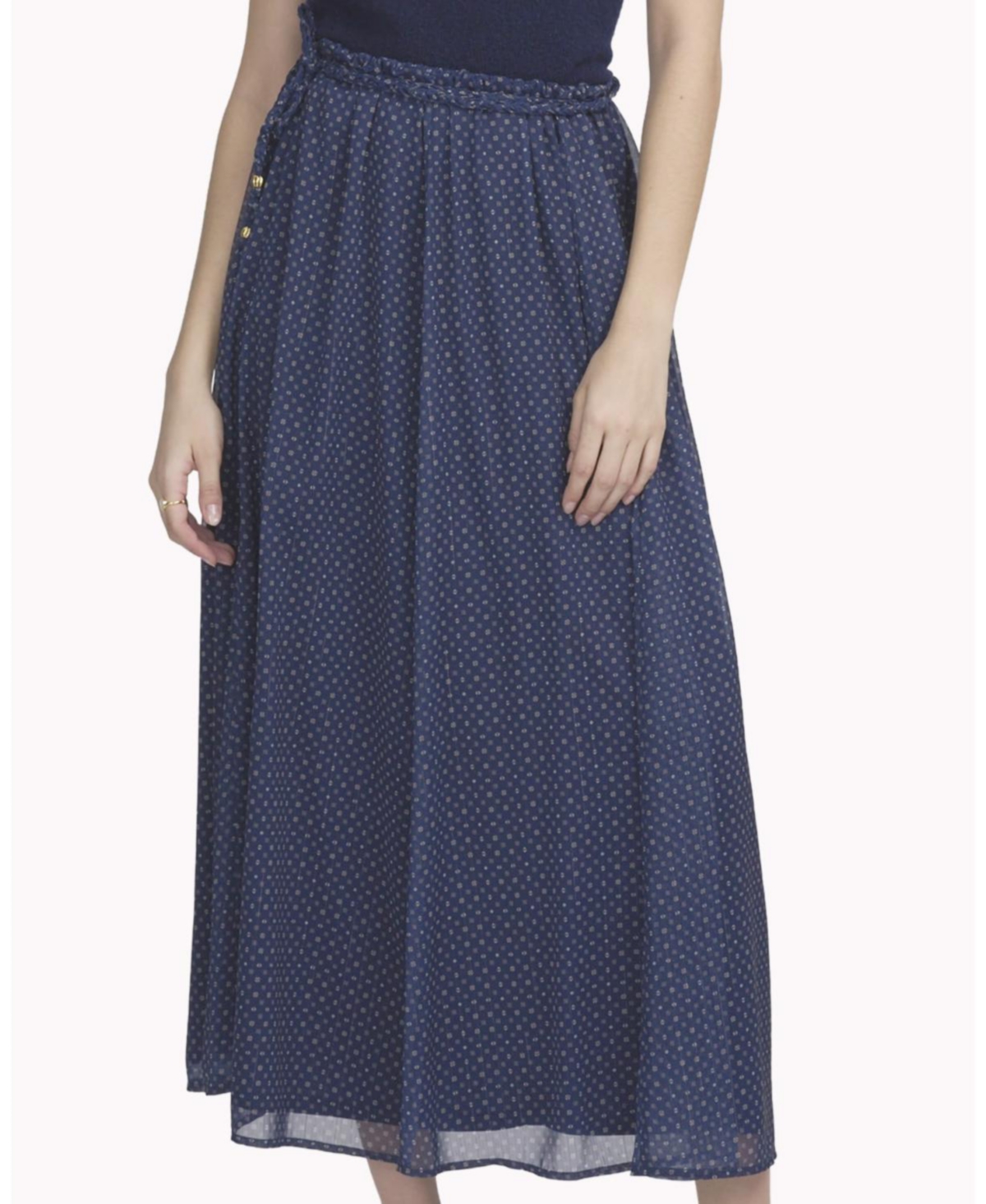 Click here for Elle Collection Womens Printed Chiffon Skirt - Nav... prices